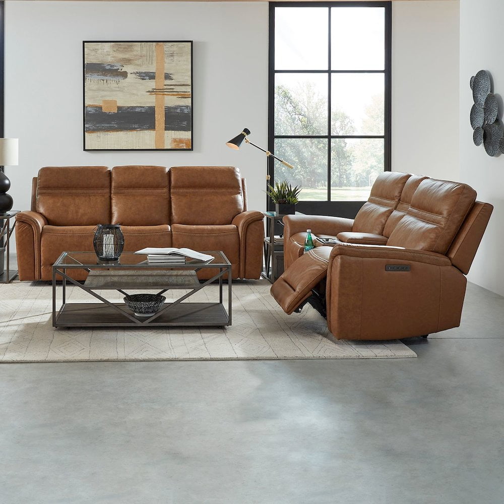 Liberty Furniture Cooper Cooper Sofa & Loveseat - Camel Leather ...