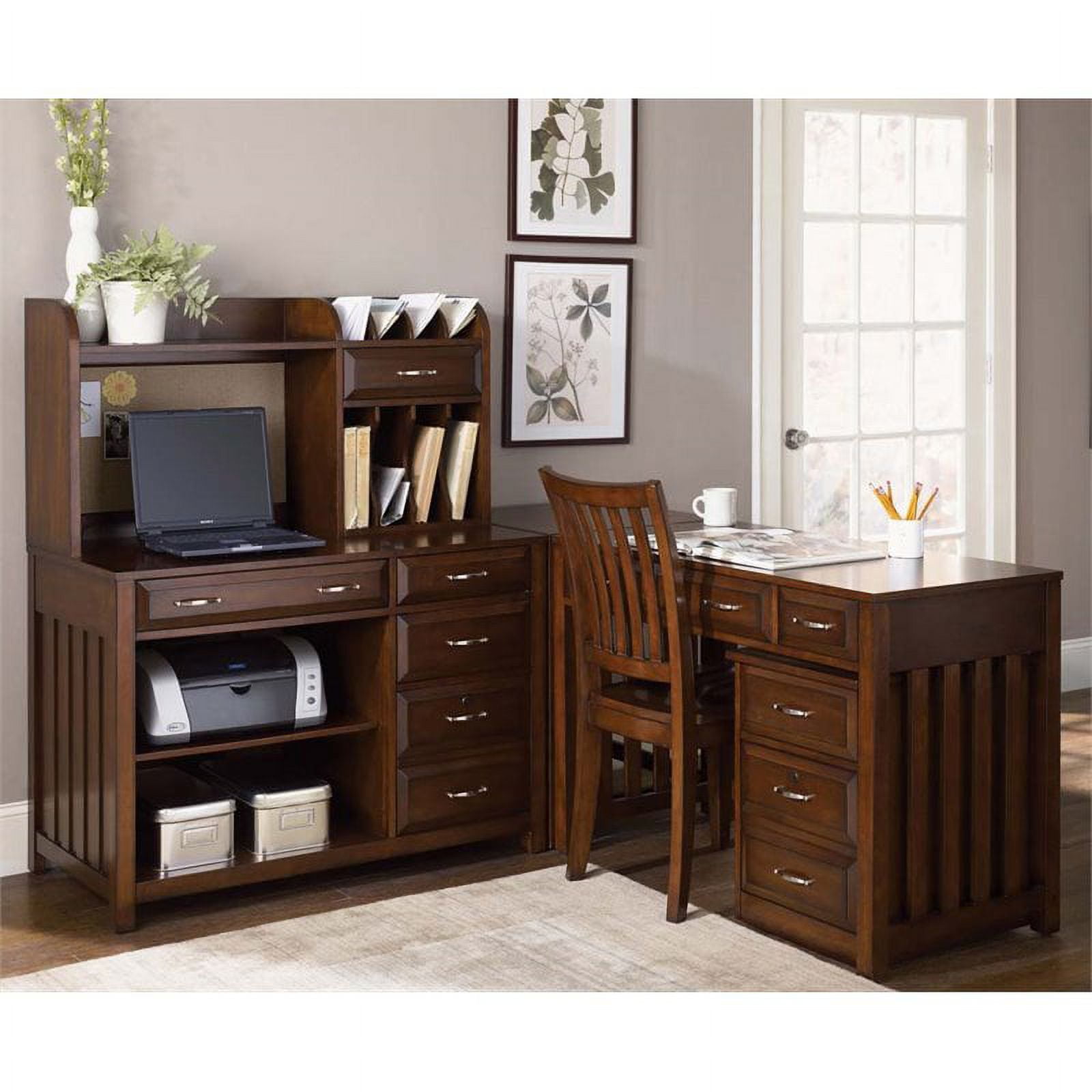 Liberty Furniture Hampton Bay 4 Piece L Shape Computer Desk Set ...