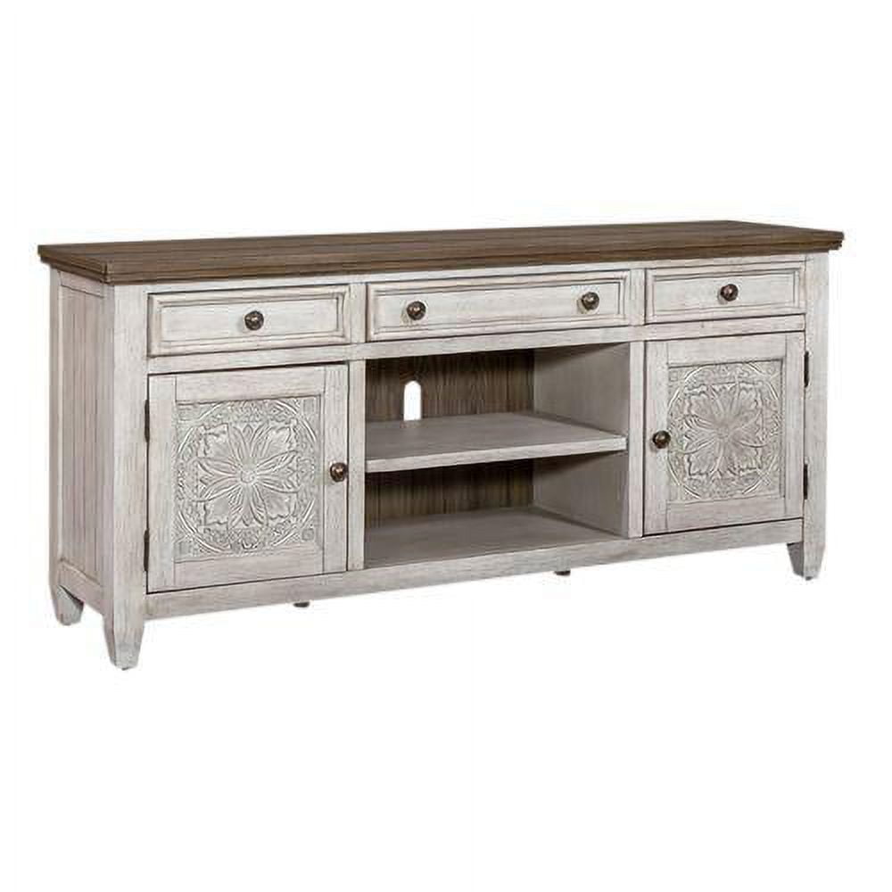 Liberty Furniture Heartland 66 Inch Tile Entertainment Stand TV Console ...