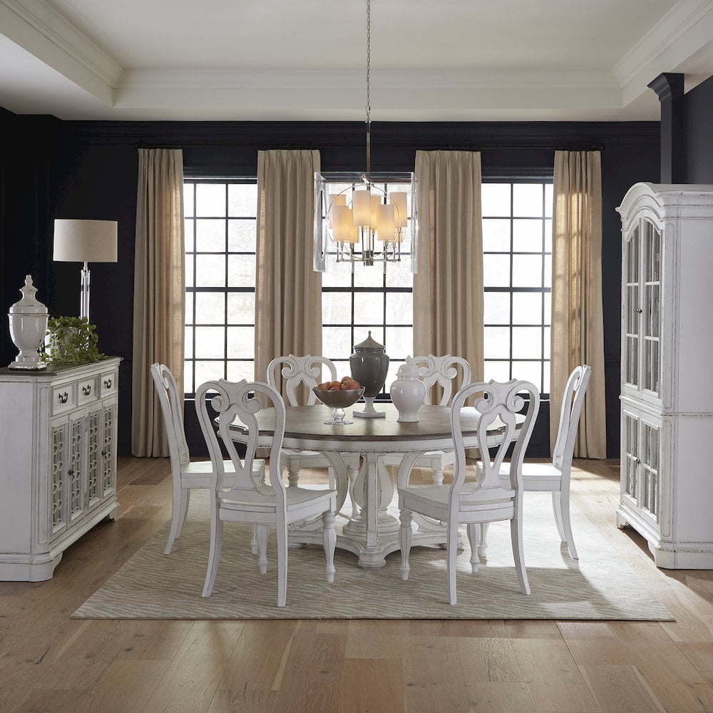 Liberty Furniture Industries, Inc. 7 Piece Round Pedestal Table Dining ...
