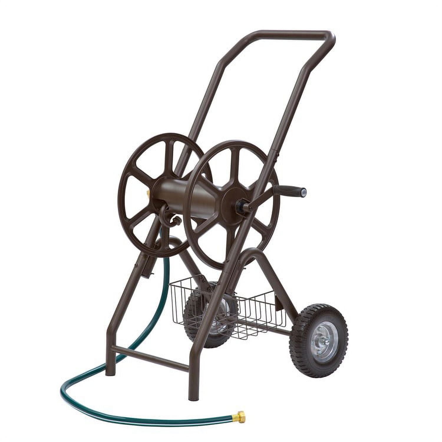 Liberty Garden 200' Two Wheel Mobile Outdoor Metal Hose Reel Cart ...