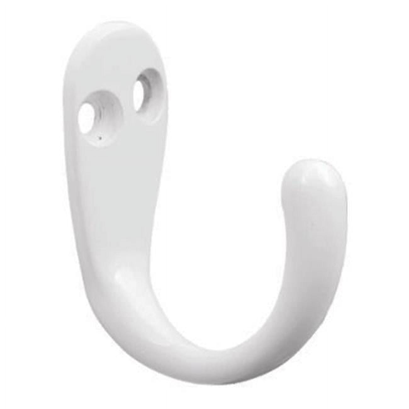 Liberty Hardware 139599 White Zinc Single Prong Robe Hook - Pack of 6 ...