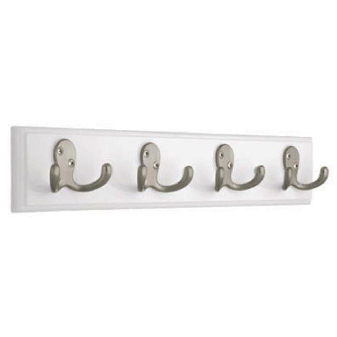 Liberty Hardware 139636 16 in. White Rail With 4 Satin Nickel Double ...