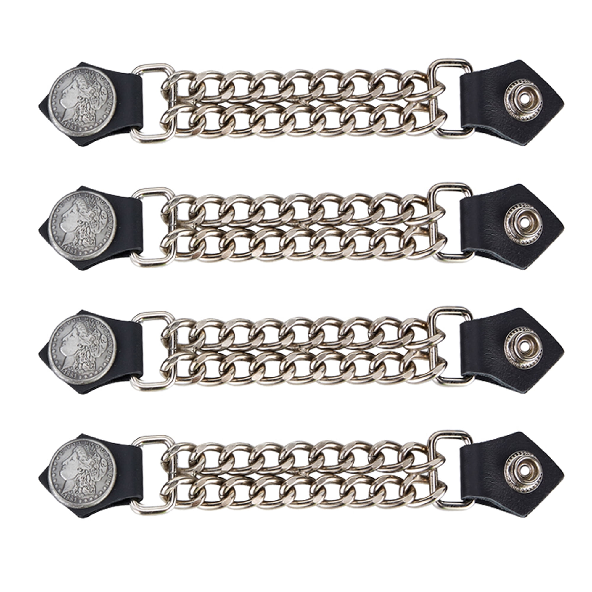 Liberty Head Leather Motorcycle Vest Extenders for Men Double Diamond ...