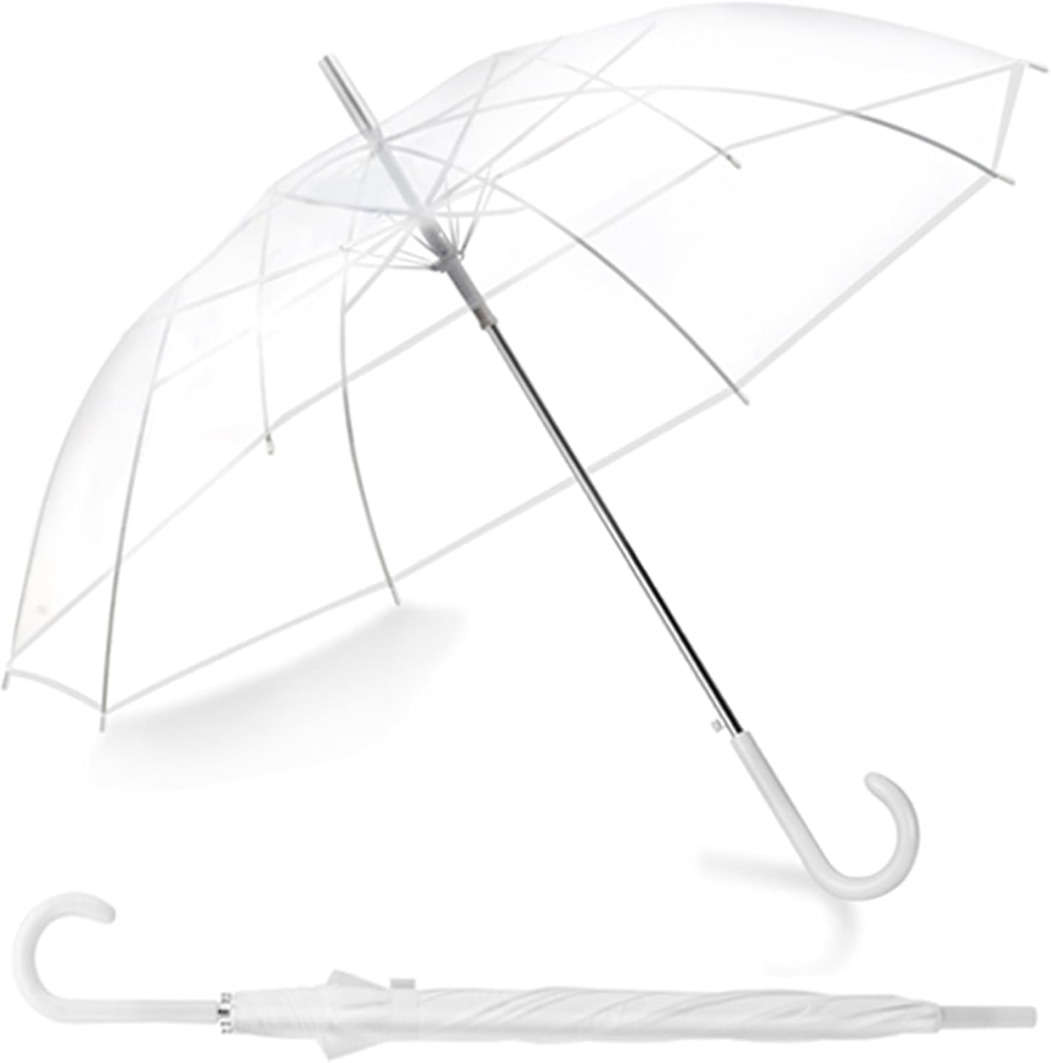 Liberty Imports Large Clear Umbrella, Rain Windproof Transparent Auto Open Stick Umbrella for ...