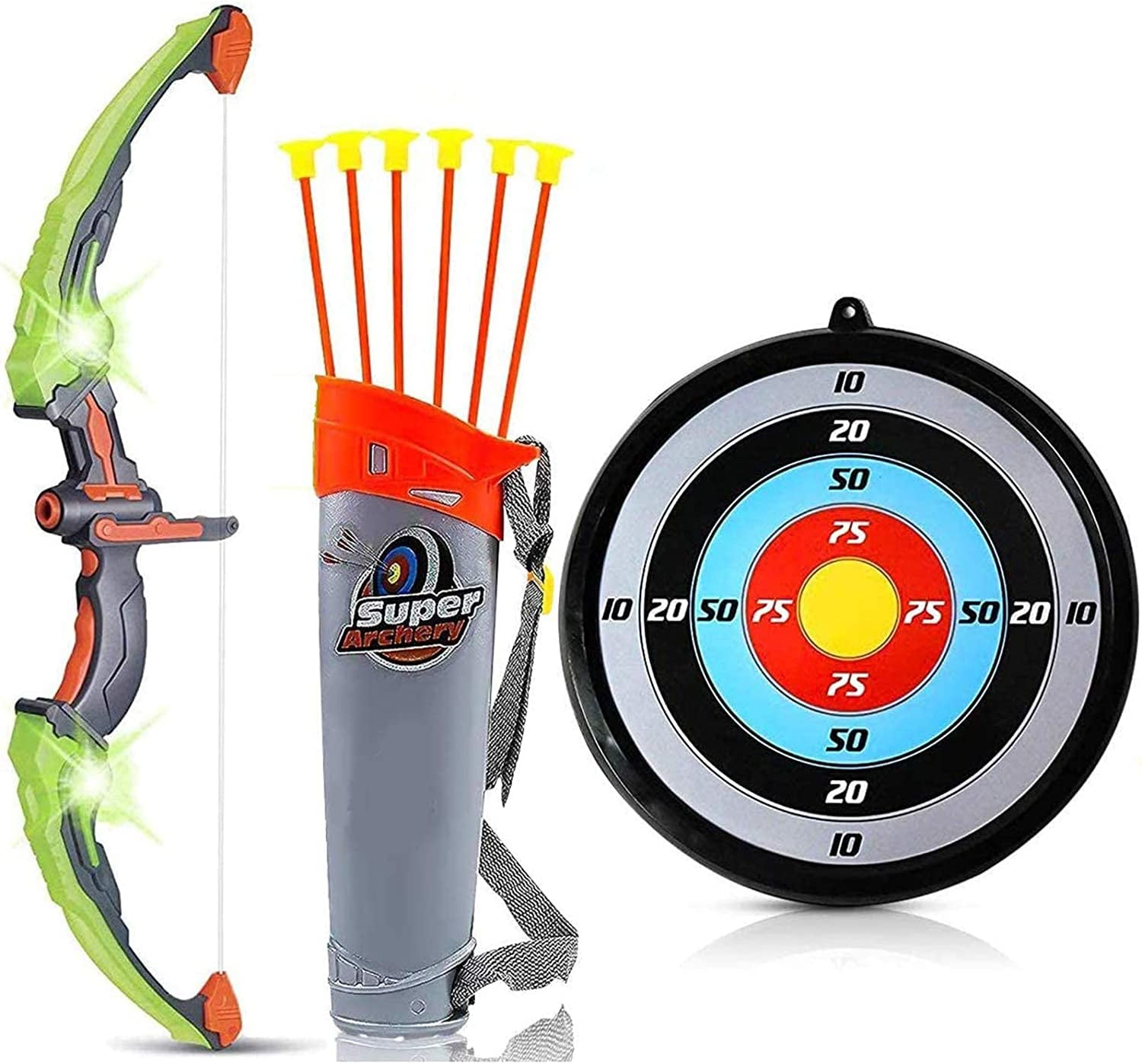 Liberty Imports Light Up Archery Bow and Arrow Toy Set for Girls with 6 ...