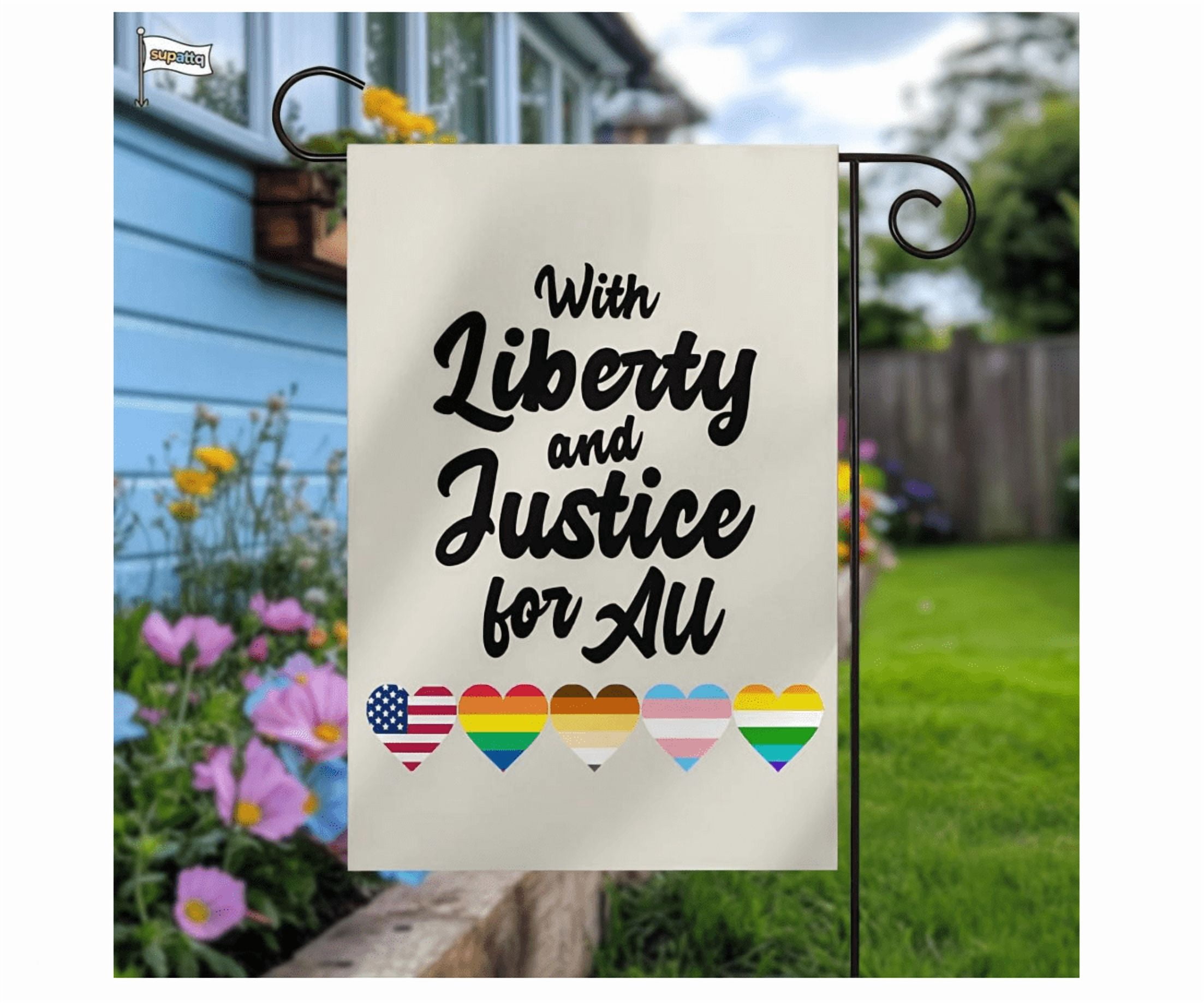 Liberty Justice Flag, Progressive Yard Decor 28x40 POLE NOT INCLUDED ...