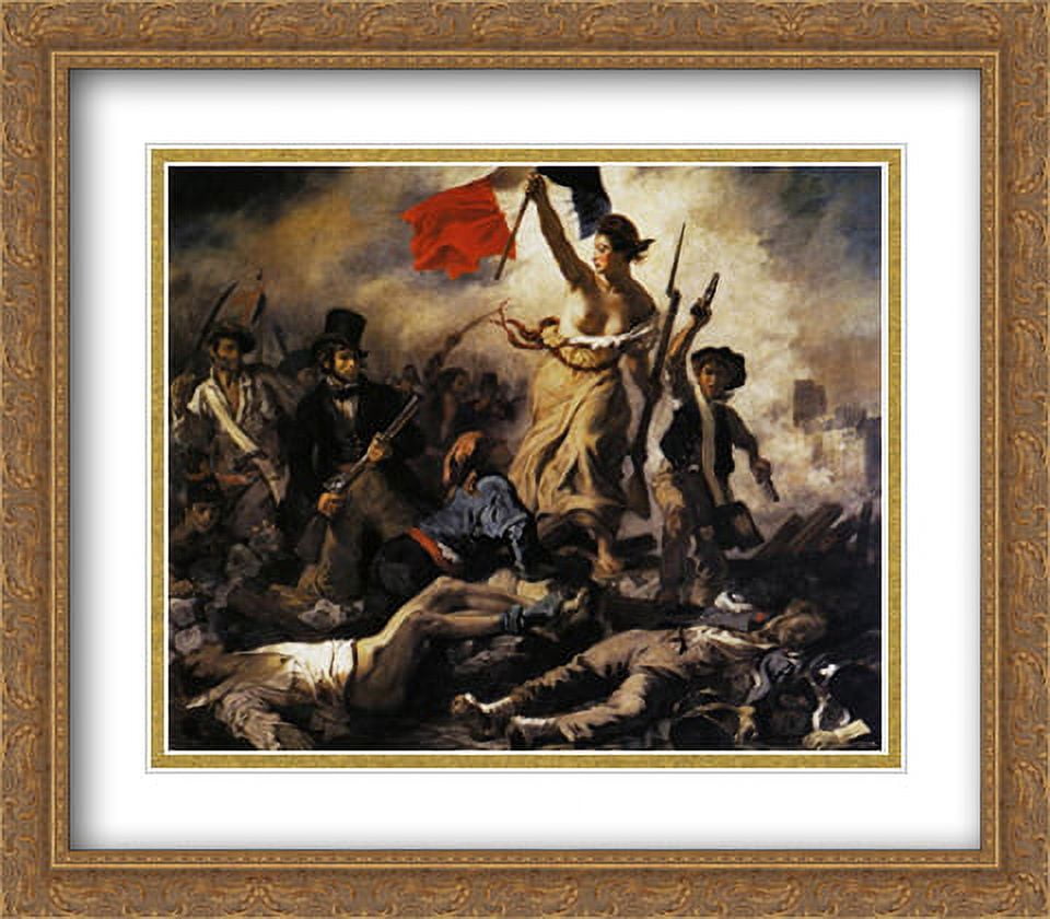 Liberty Leading the People (28th July 1830) 2x Matted 32x28 Large Gold ...