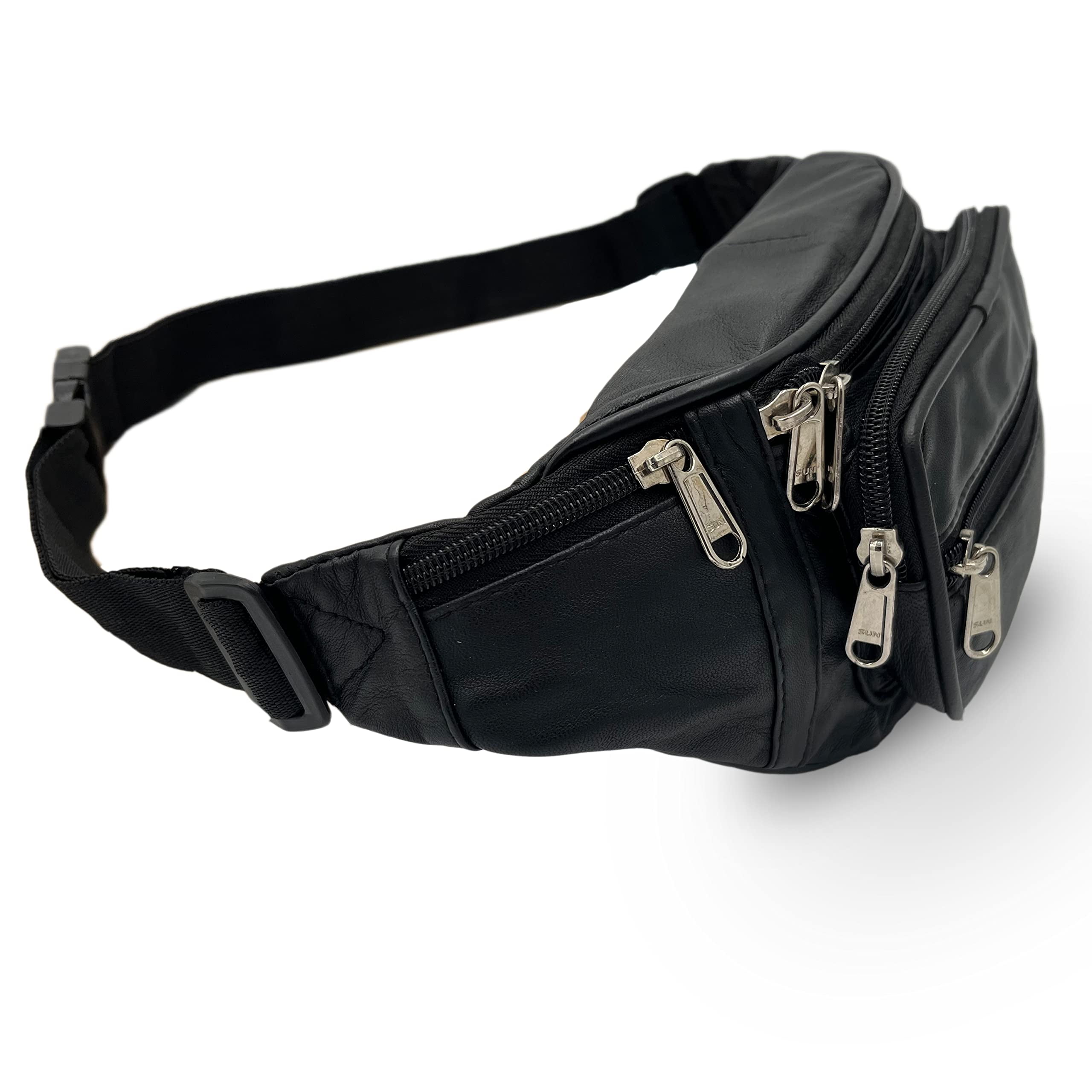 Leather in Chicago Extra Large Mens Womens Black Leather Fanny Pack ...
