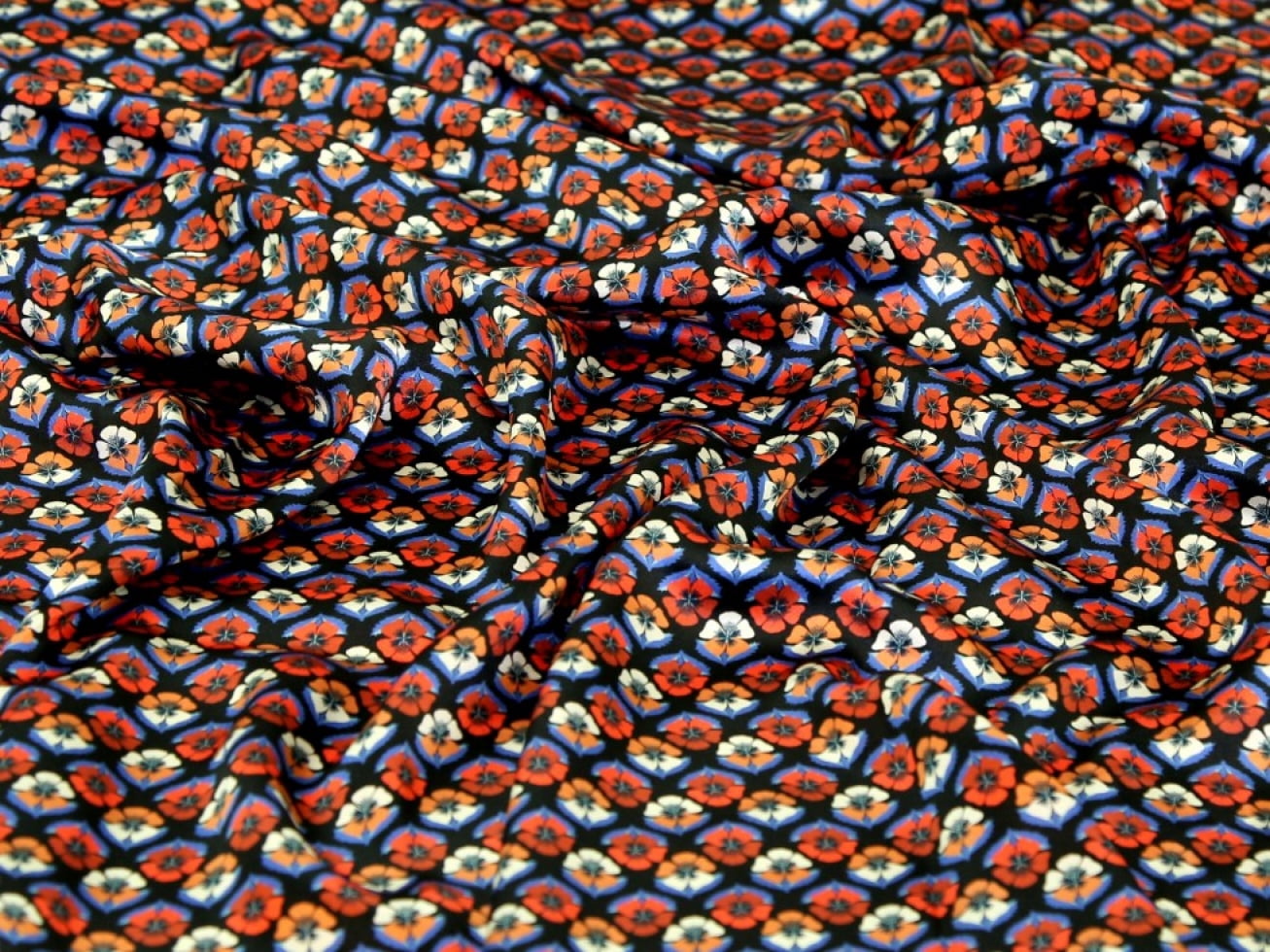 Liberty London Miranda Skye Belgravia Silk Satin Fabric Red - per yard ...
