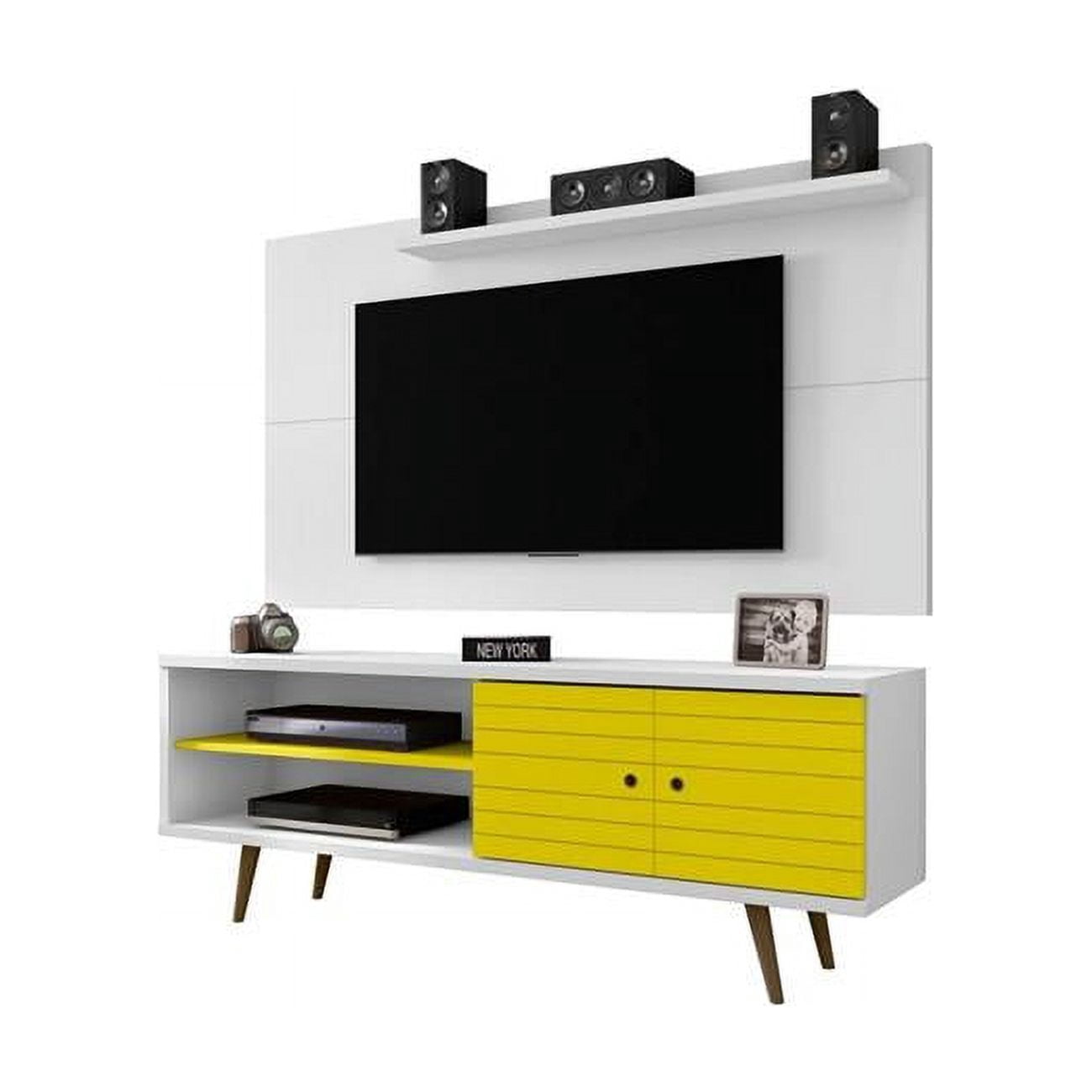 Liberty Mid-Century Modern TV Stand & Panel with Solid Wood Legs in ...