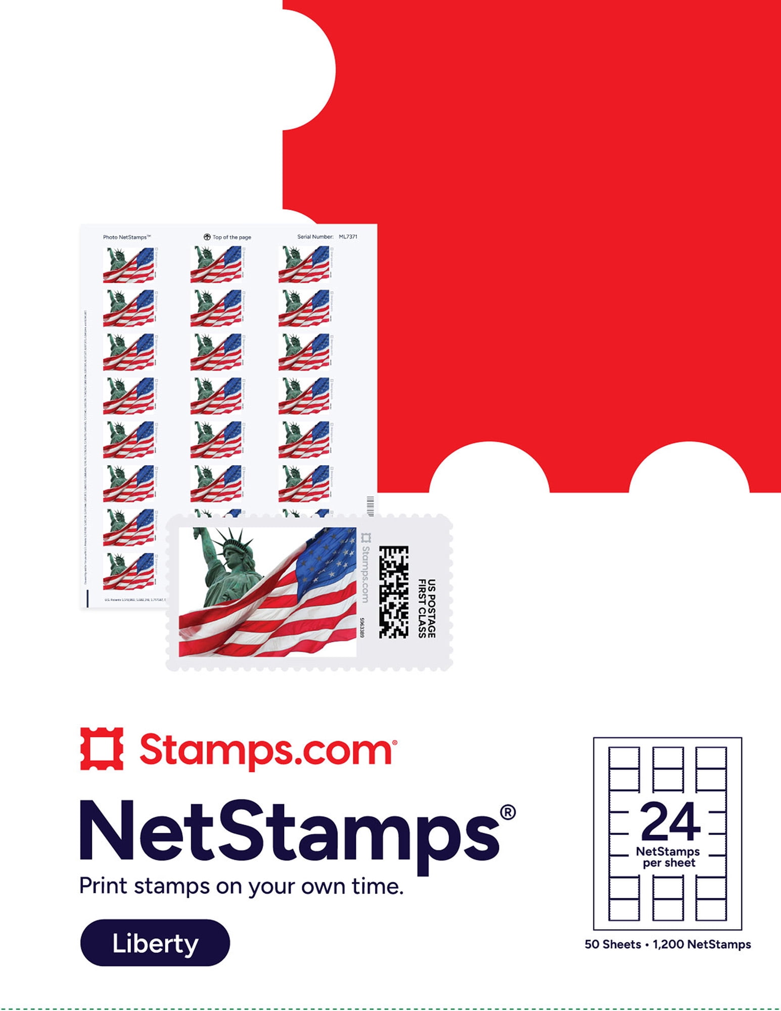 Liberty NetStamps 1200 ct - Blank Postage Labels - NOT Forever Stamps ...