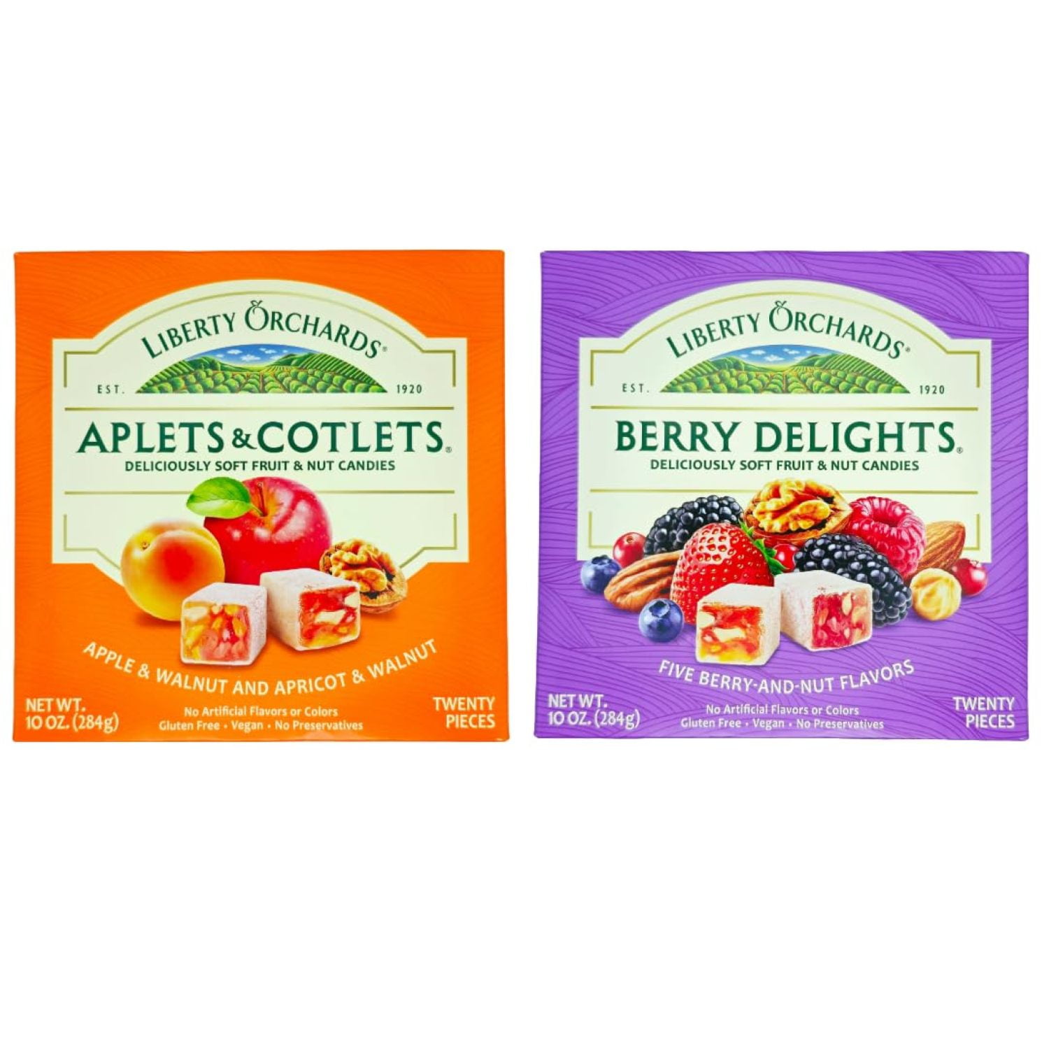 Liberty Orchards Berry Delights and Aplets & Cotlets 20 oz. Bundle ...