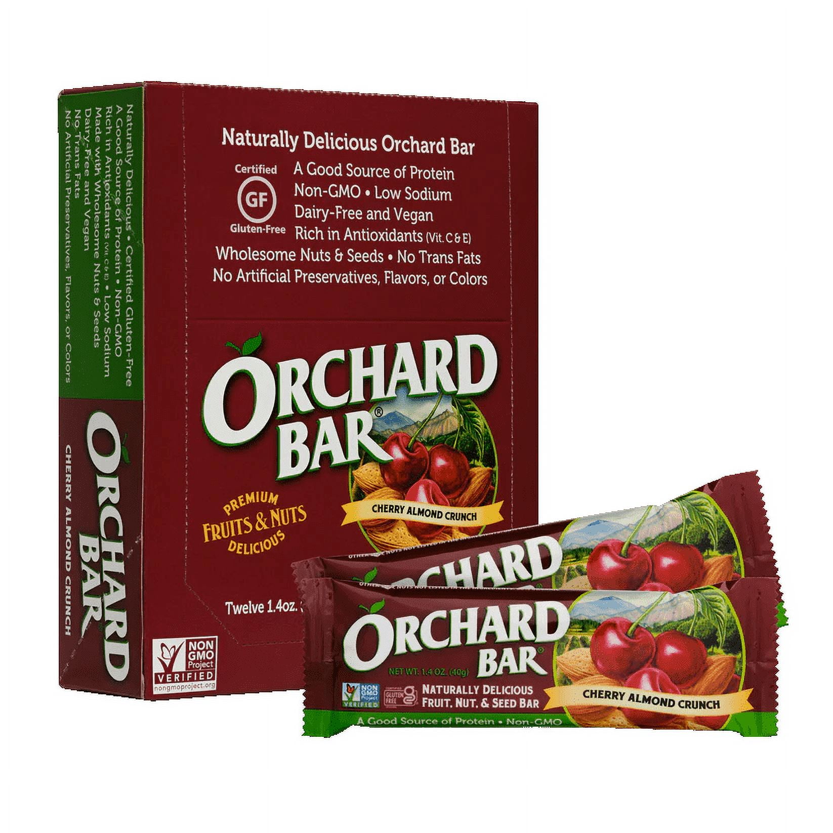 Liberty Orchards Cherry Almond Crunch Orchard Bar, 12-Count 1.4 oz ...
