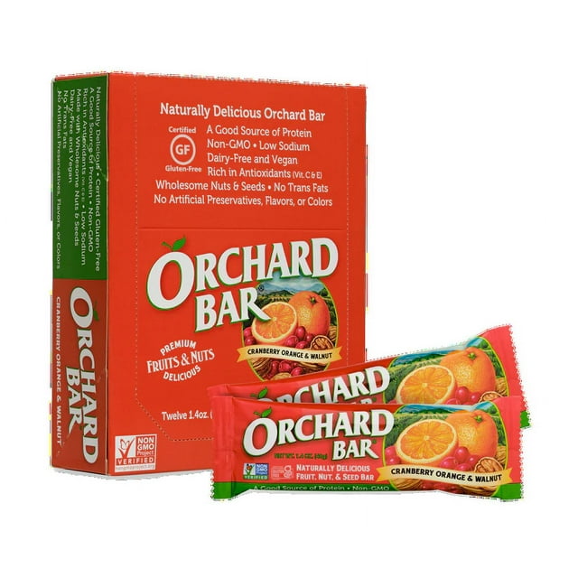 Liberty Orchards Cranberry Orange & Walnut Orchard Bar, 12-Count 1.4 oz ...