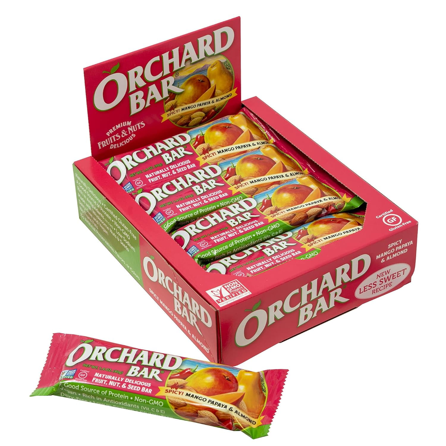 Liberty Orchards Spicy Mango Papaya & Almond Orchard Bar, 12-Count 1.4 ...