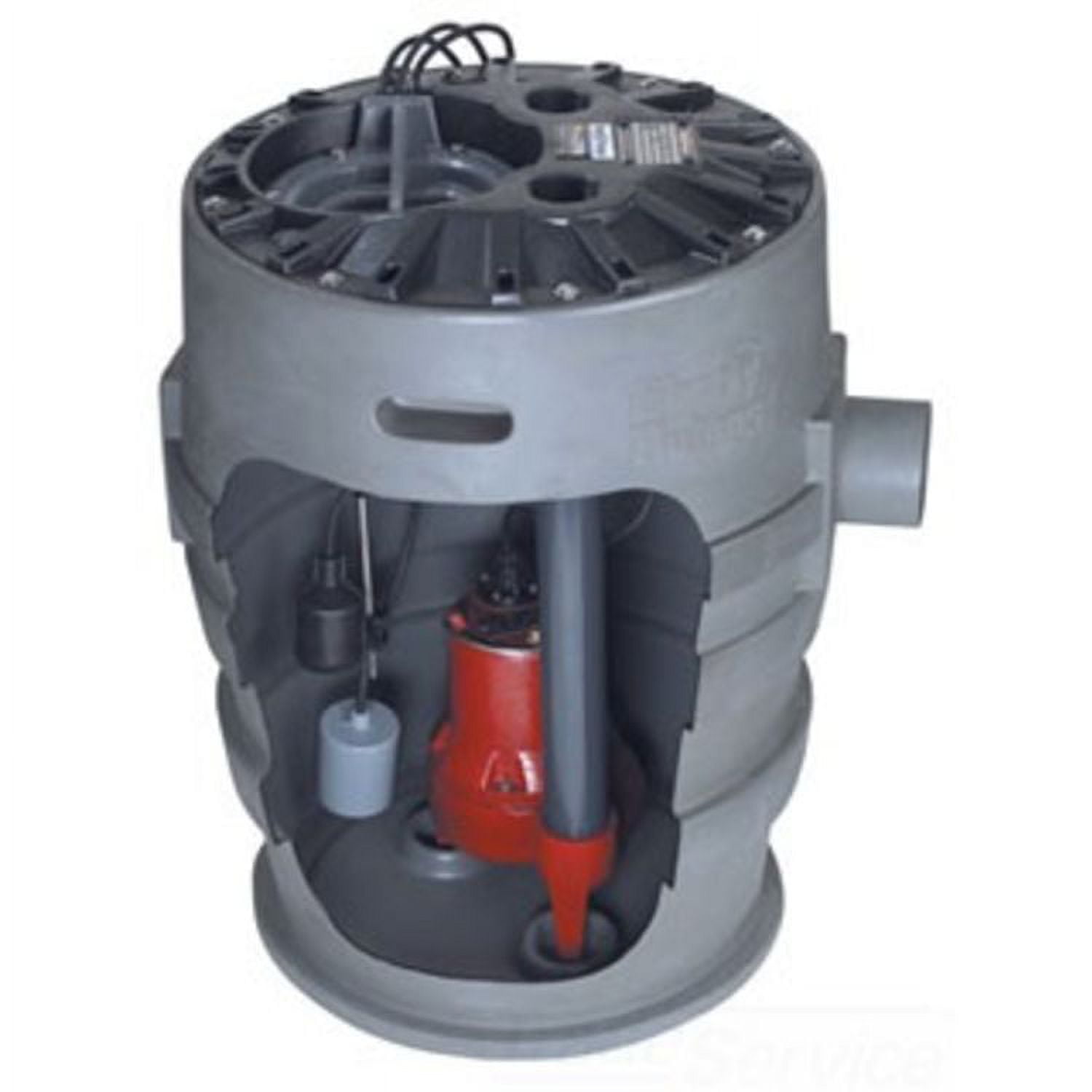 Liberty Pre-Assembled Simplex Sewage System, 21in x 30in Basin, Anti ...