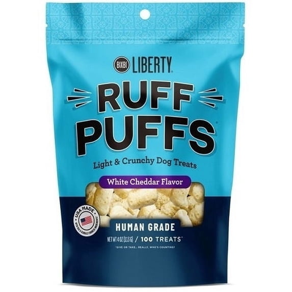 BIXBI Liberty Ruff Puffs, Healthy Canine Snacks, Low Calorie, White ...