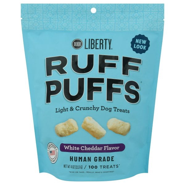 BIXBI Liberty Ruff Puffs, Healthy Canine Snacks, Low Calorie, White ...