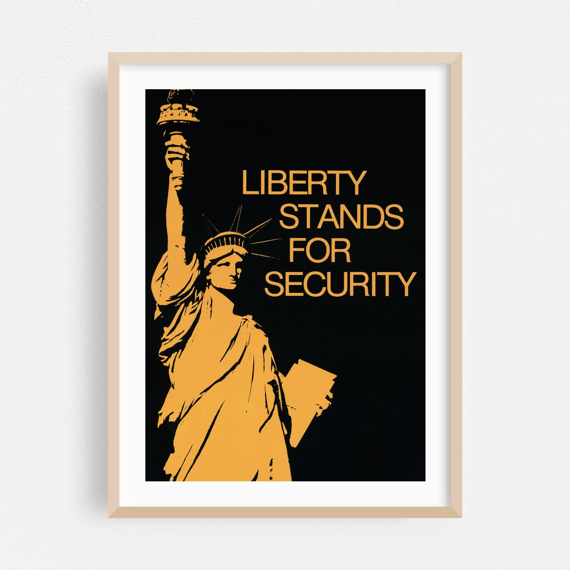 Liberty Stands For Security Poster Reproduction - Manhattan New York Illustration Typography ...