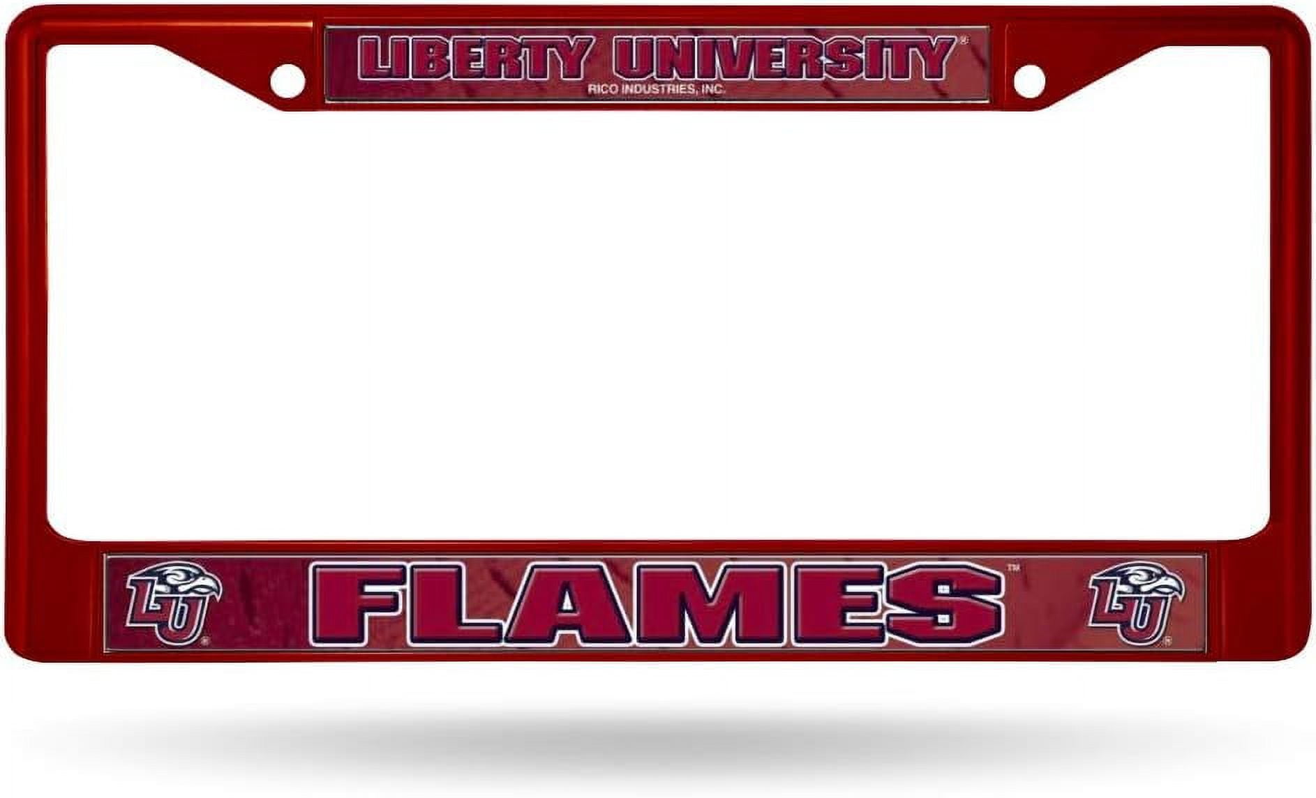 Liberty University Flames Premium Red Metal License License Plate Frame ...