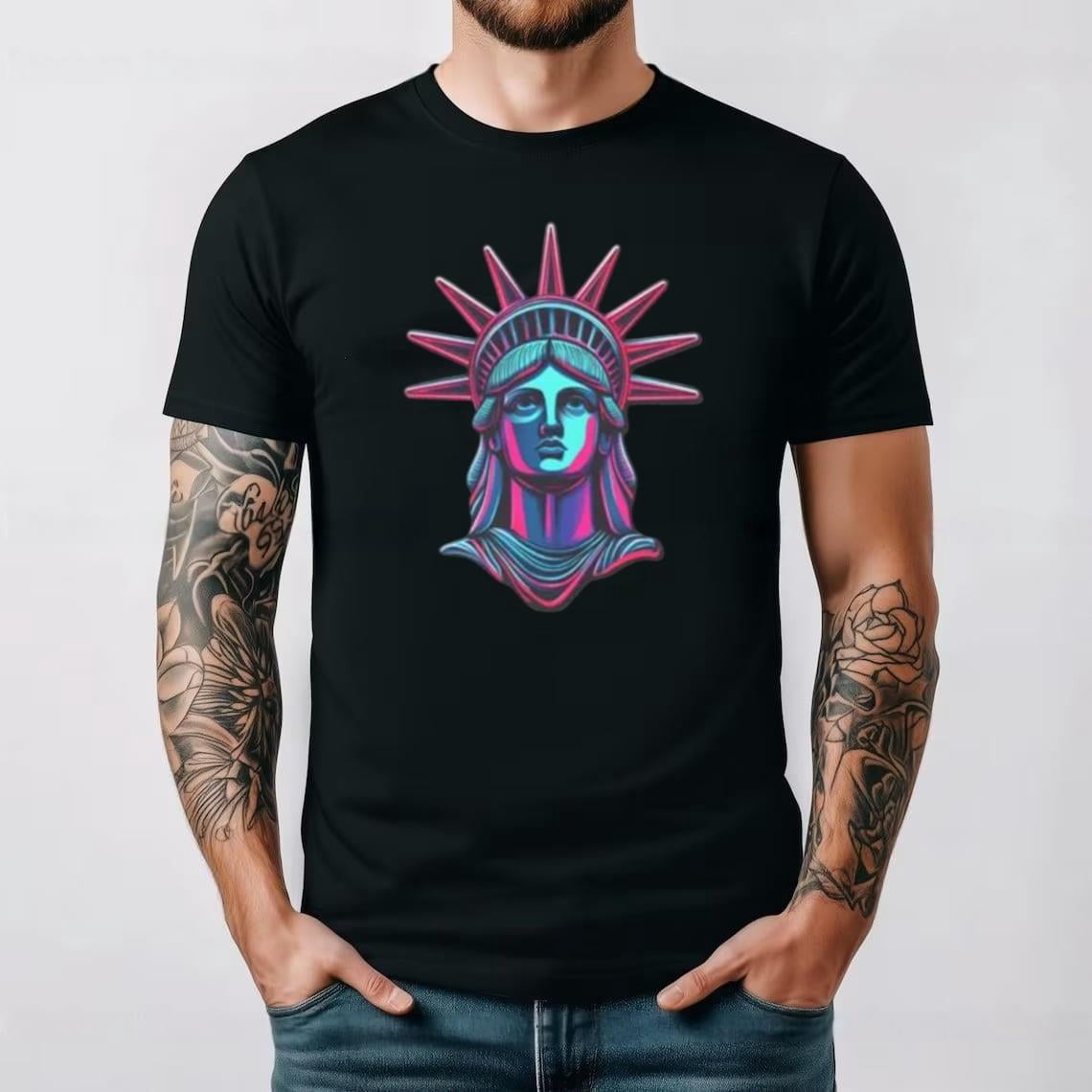 Liberty Vintage Streetwear Unisex Patriotic Freedom Graphic T-Shirt ...
