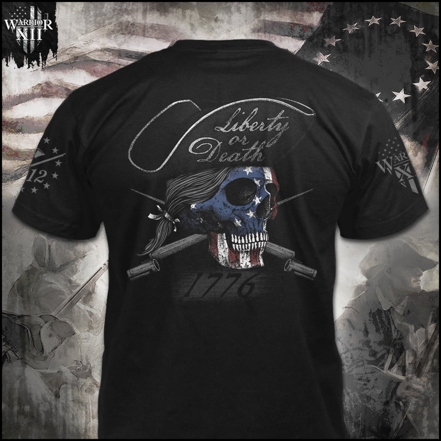 Liberty or Death T-Shirt Patriotic Tribute Tee | American Pride Veteran Support Shirt | 100% ...