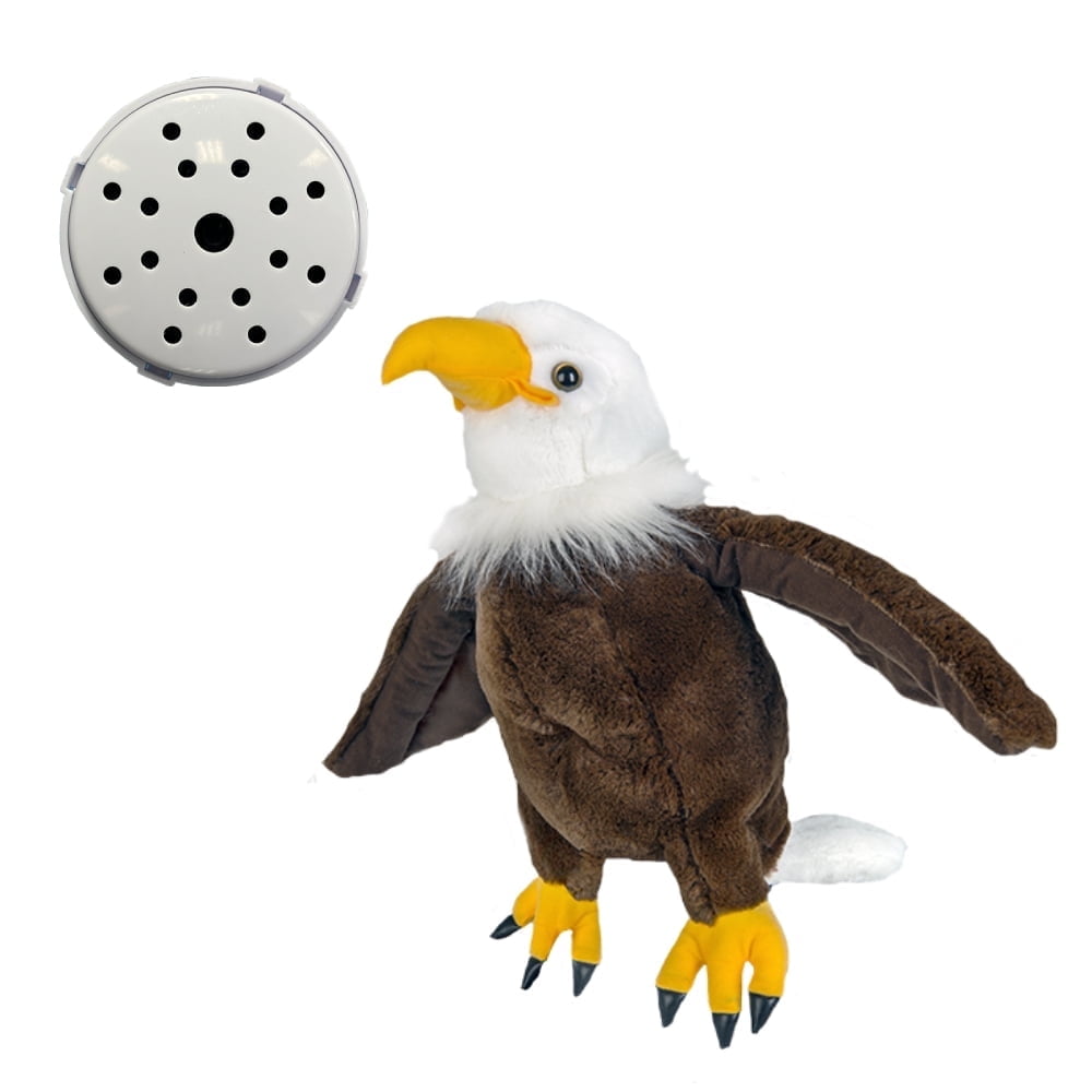 Liberty the Bald Eagle 16-inch Plush Toy with Recorder, Stuffed Animal ...