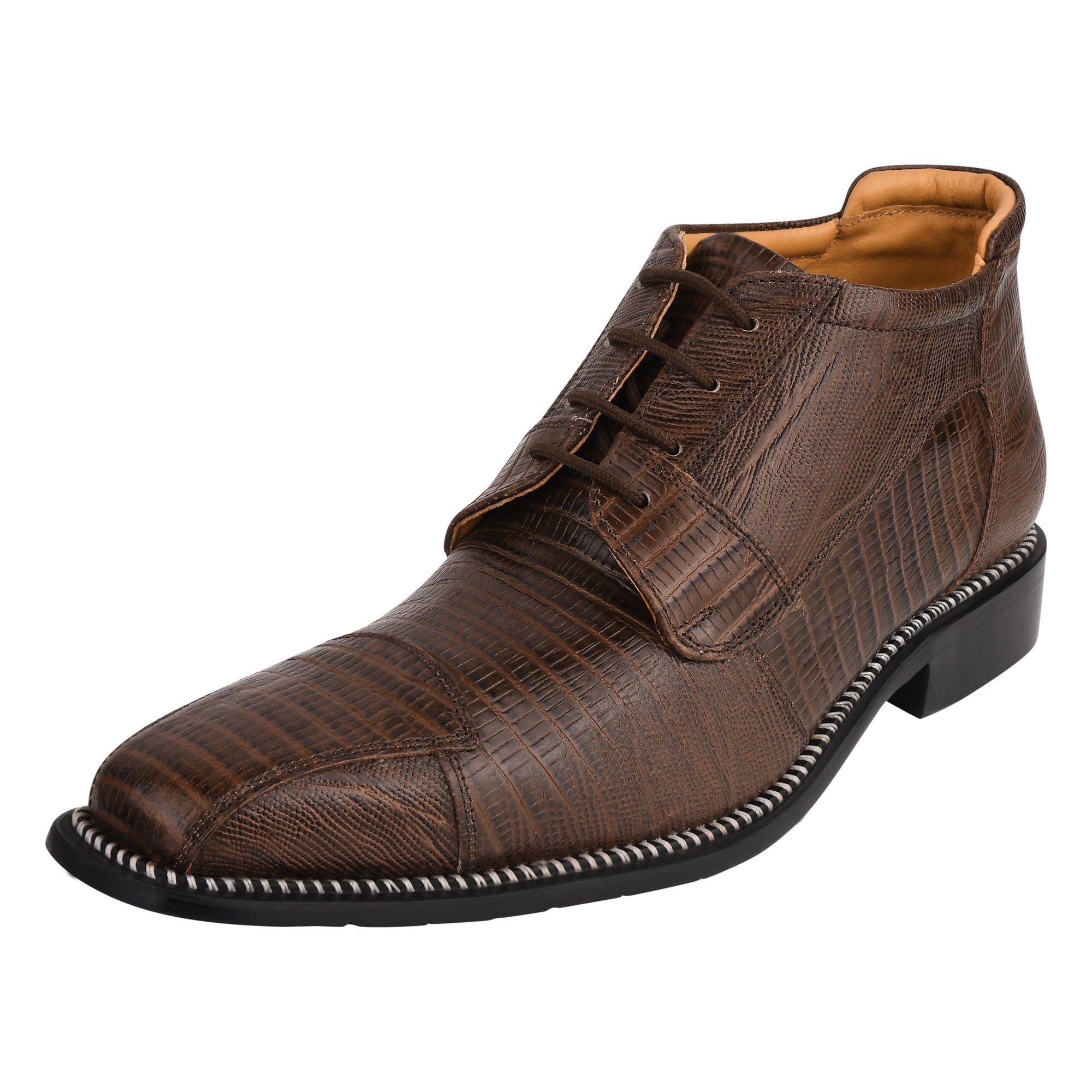 LIBERTYZENO Mens Ankle Boots Genuine Leather Lizard Print Dress Shoes ...