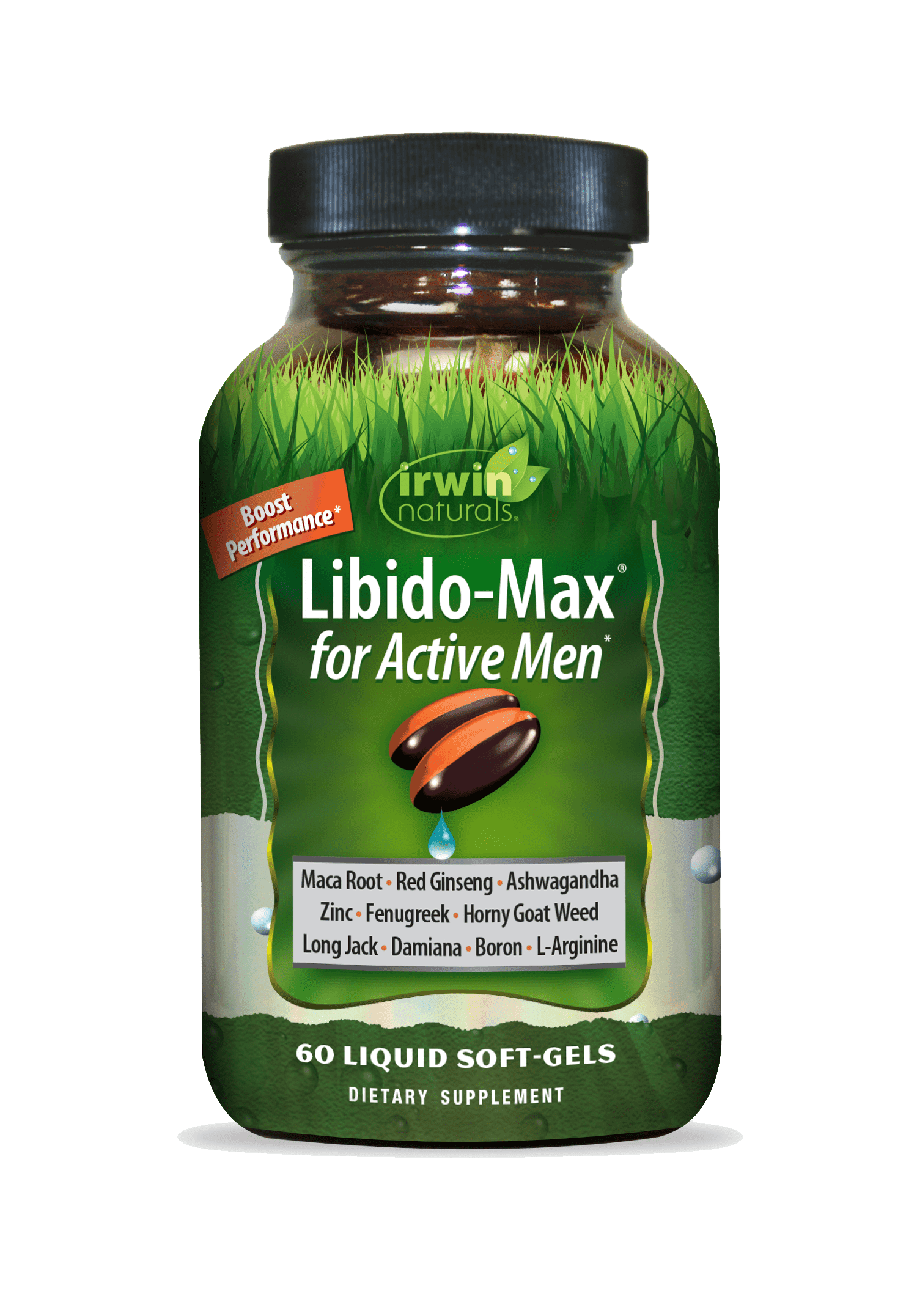 Irwin Naturals Libido-Max for Active Men, Booster Supplement Pills, 60 ...