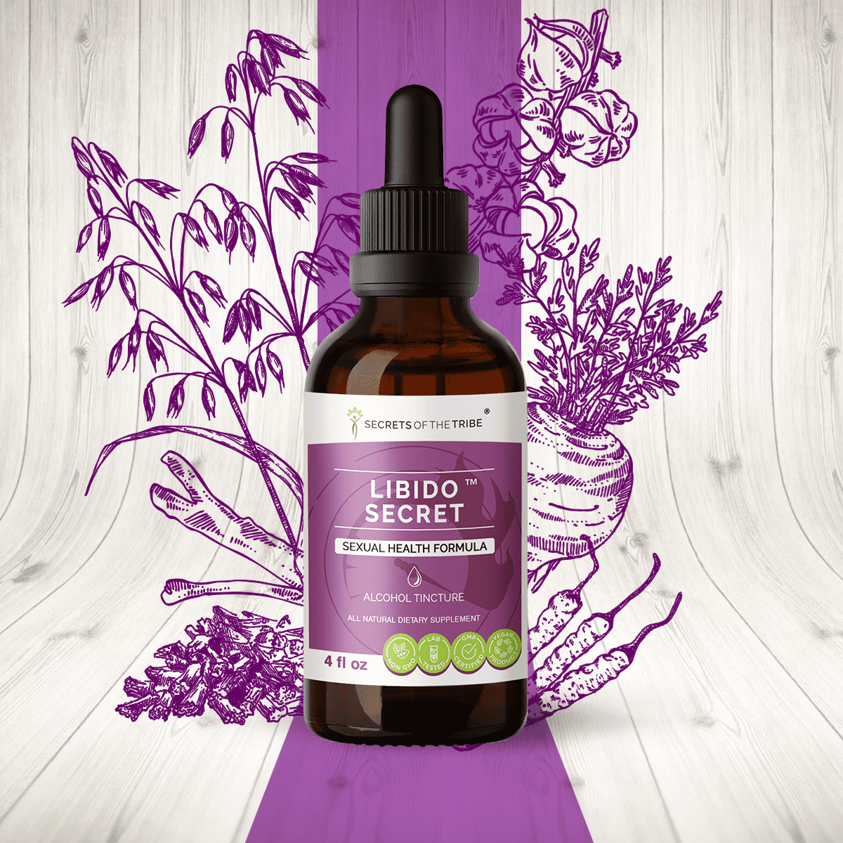 Libido Secret Alcohol Extract, Tincture, Ashwagandha,Maca,Oatstraw ...
