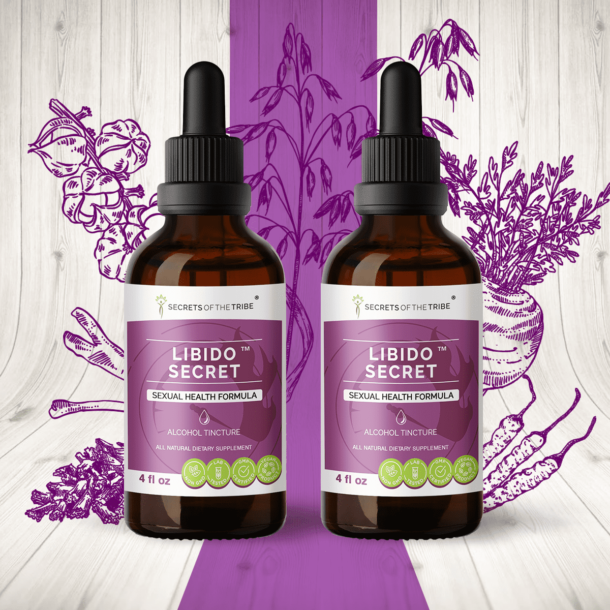 Libido Secret Alcohol Extract, Tincture, Ashwagandha,Maca,Oatstraw ...