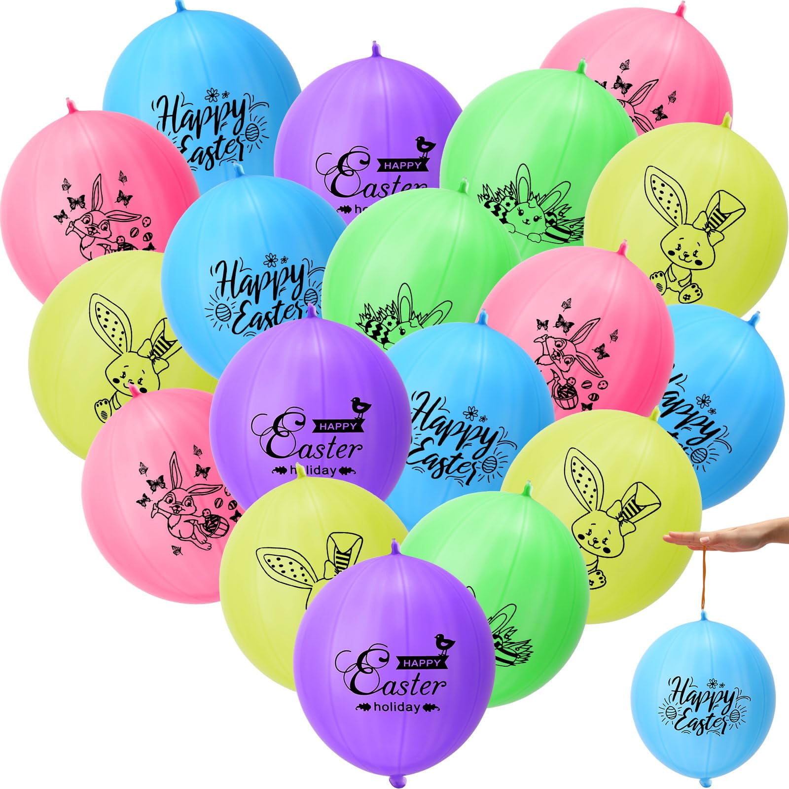 Libima 100 Pcs Easter ZS23 Punch Balloons Spring Gnome Bunny Egg ...