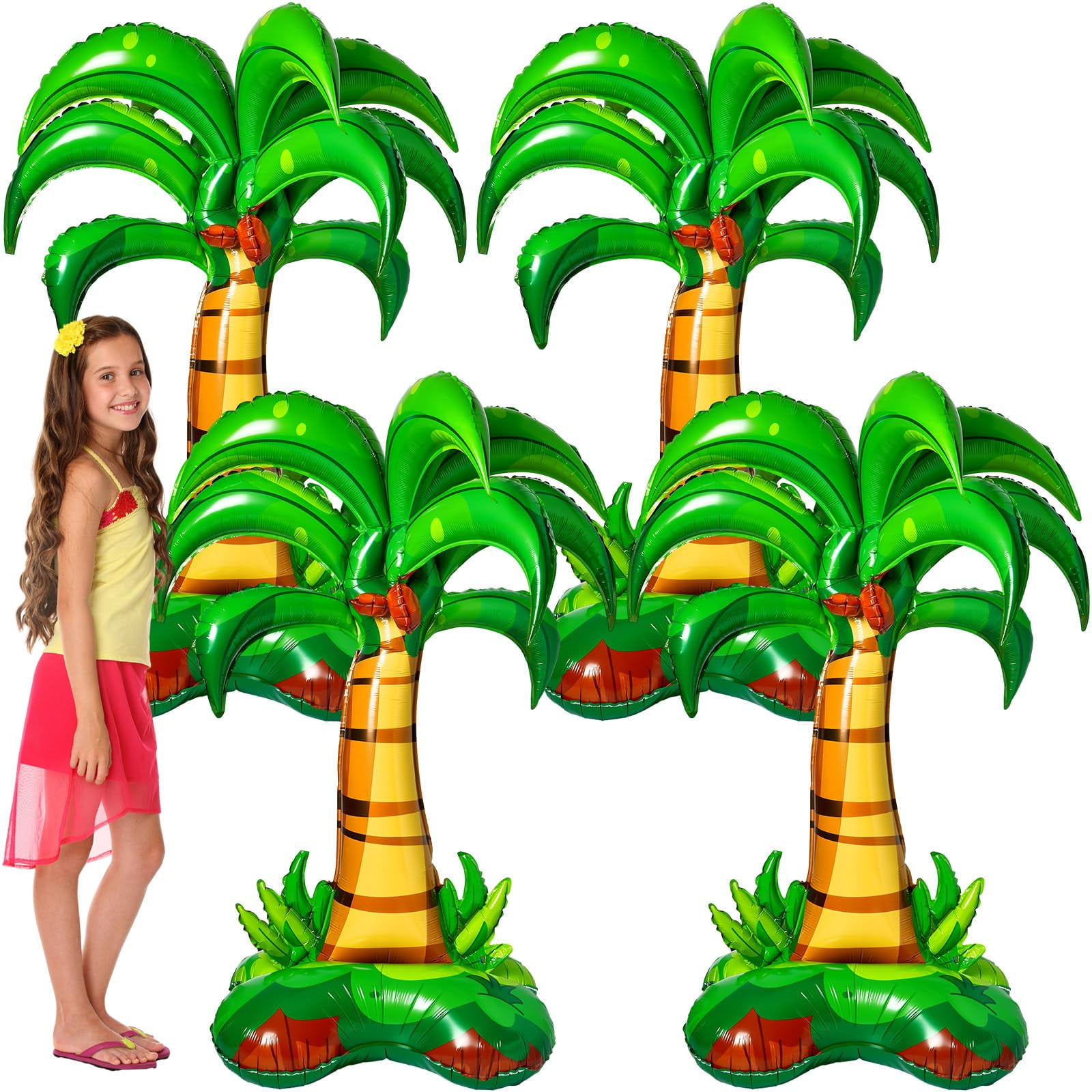 Libima 4 Pcs 52 SSF20 Inch 3D Big Palm Tree Balloons Birthday Wedding ...