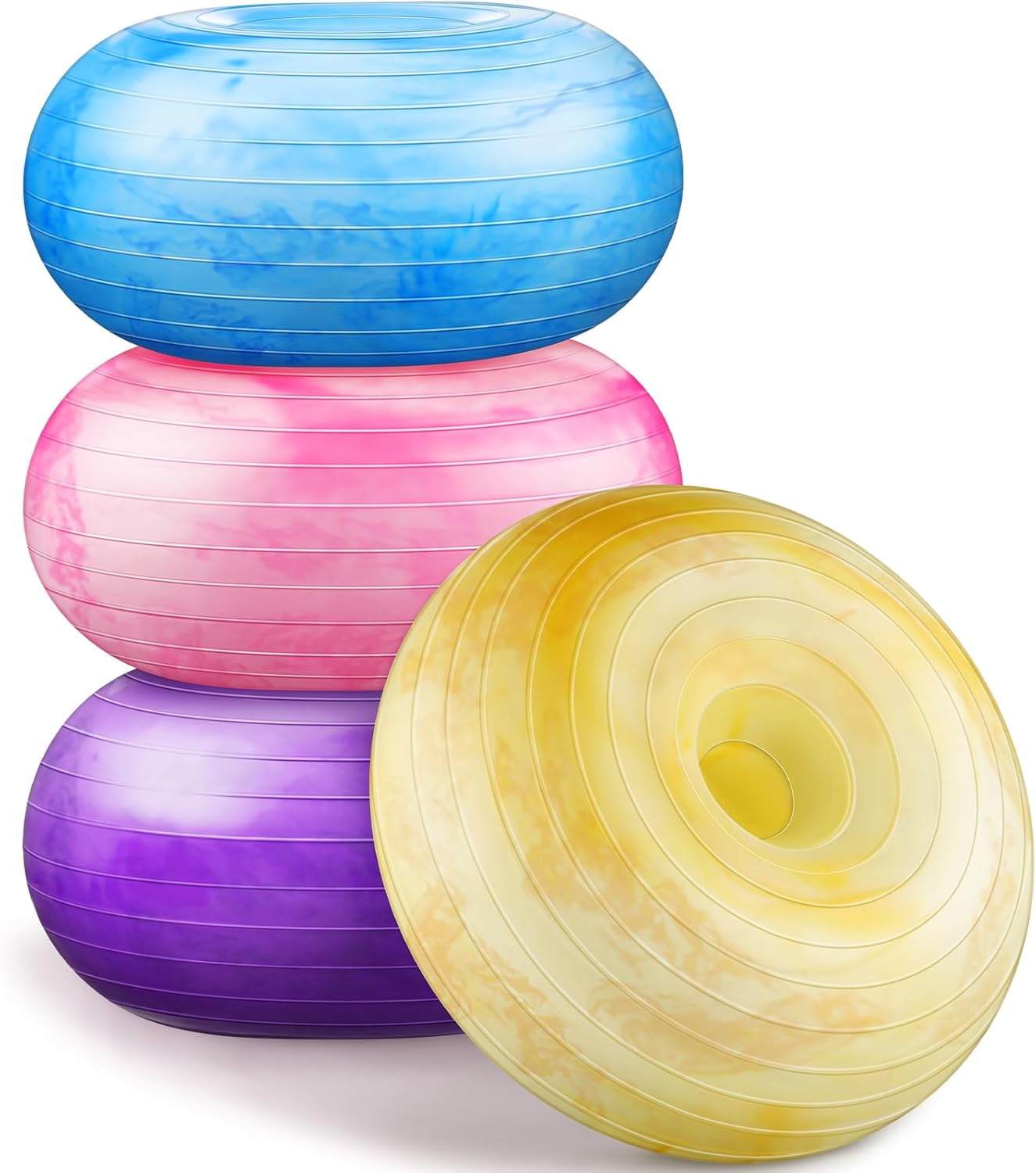 4 Pcs Flexible Seating for Classroom Inflatable Yoga Ball Chairs with ...