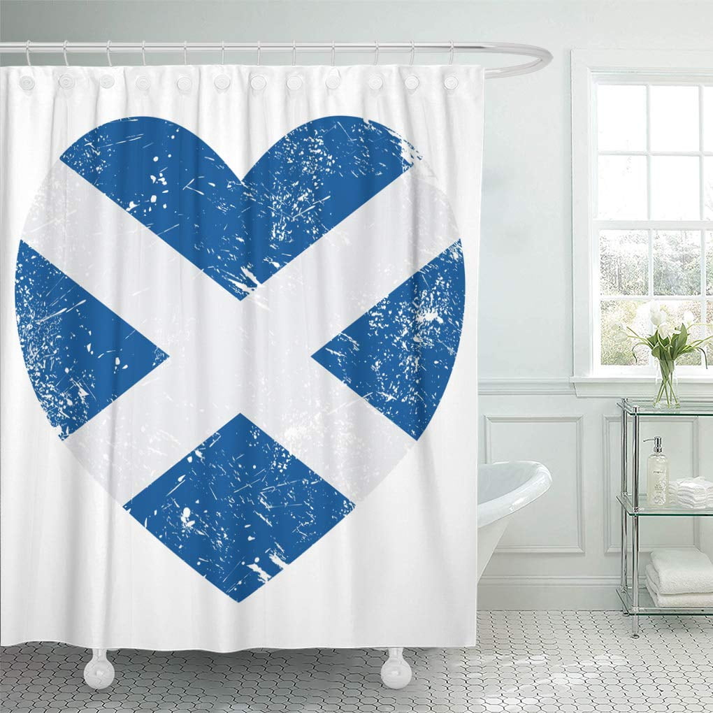 Libin Ancient Blue Scottish Scotland Retro Heart Flag Aged Shower ...