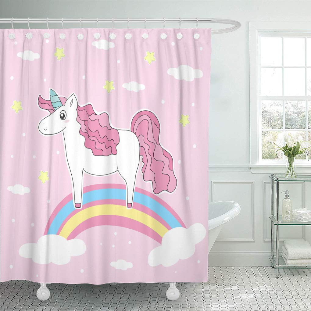 Libin Blue Abstract Cute Unicorn Baby Beautiful Beauty Cartoon Shower ...