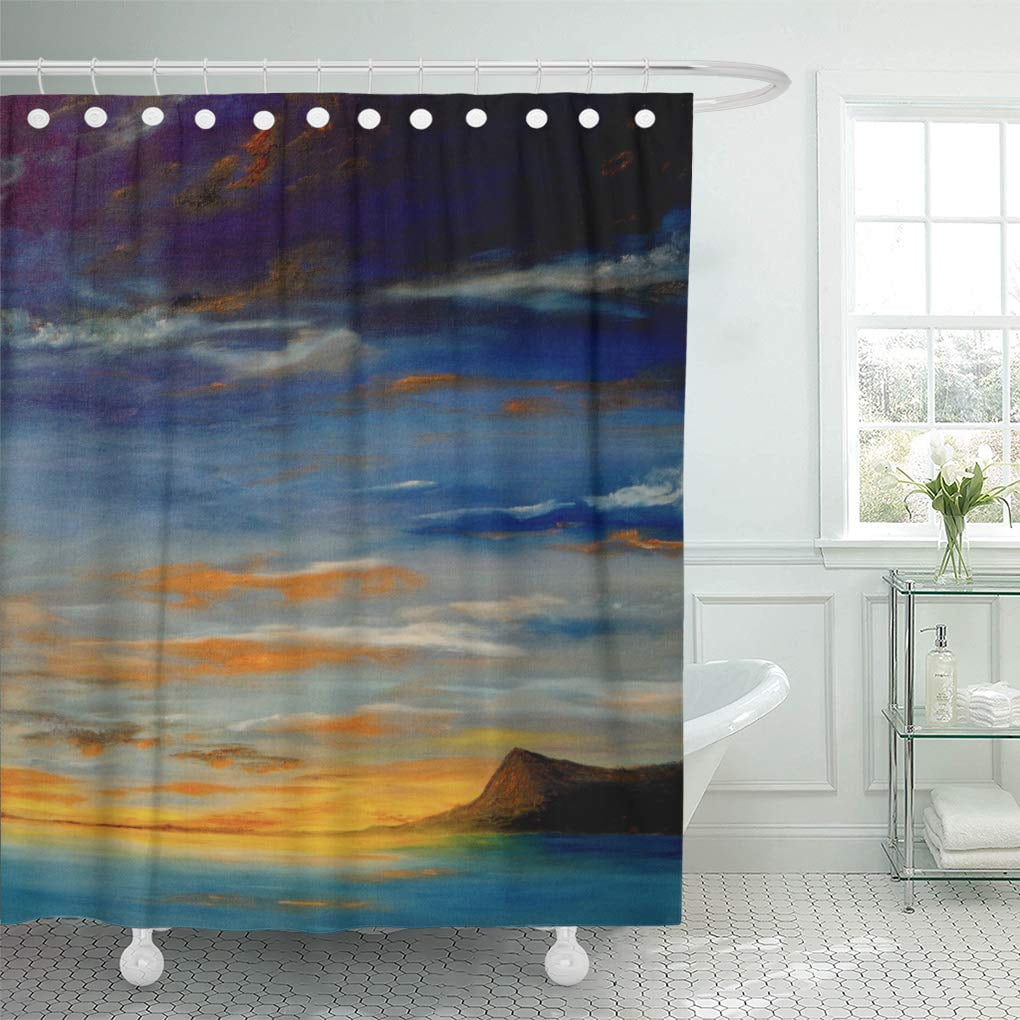 Libin Blue Beautiful Small Scale Original Oil Painting on Canvas Green ...