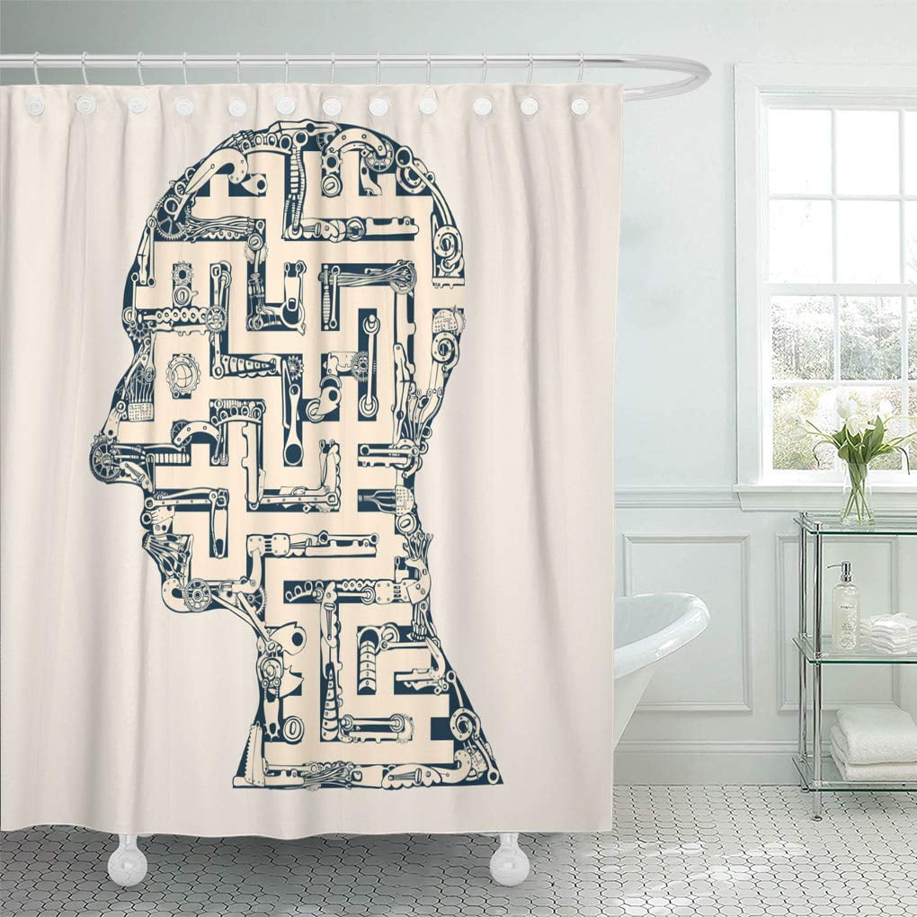 Libin Brain Man Head Labyrinth Drawing Maze Vintage Concept Headache ...