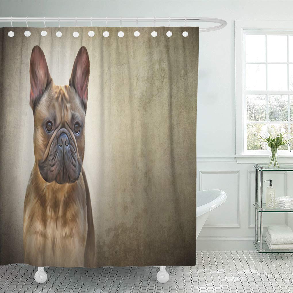 Libin Brown Drawing Dog French Bulldog Portrait Oil Painting Shower ...