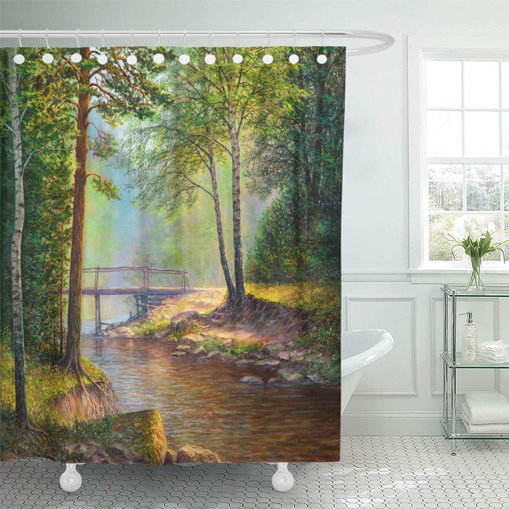 Libin Brown Impressionism Oil Painting Landscape Colorful Summer Forest ...