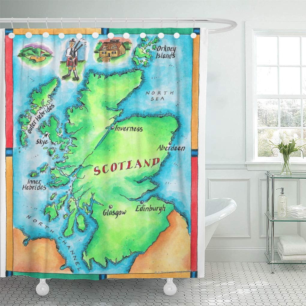 Libin City Map of Scotland Text Boundary House Cottage Building Shower ...