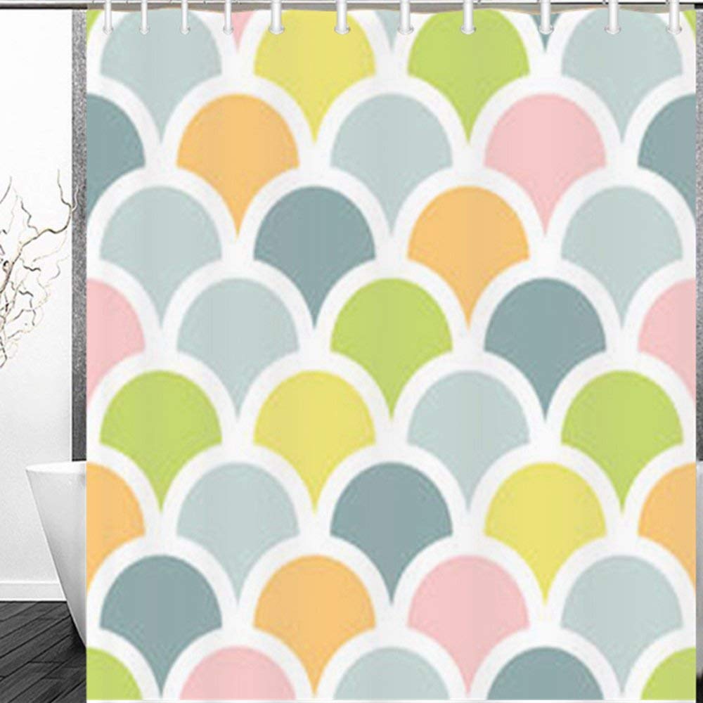 Libin Colorful Fishscale Textures Fish Scales Pattern Shower Curtain ...
