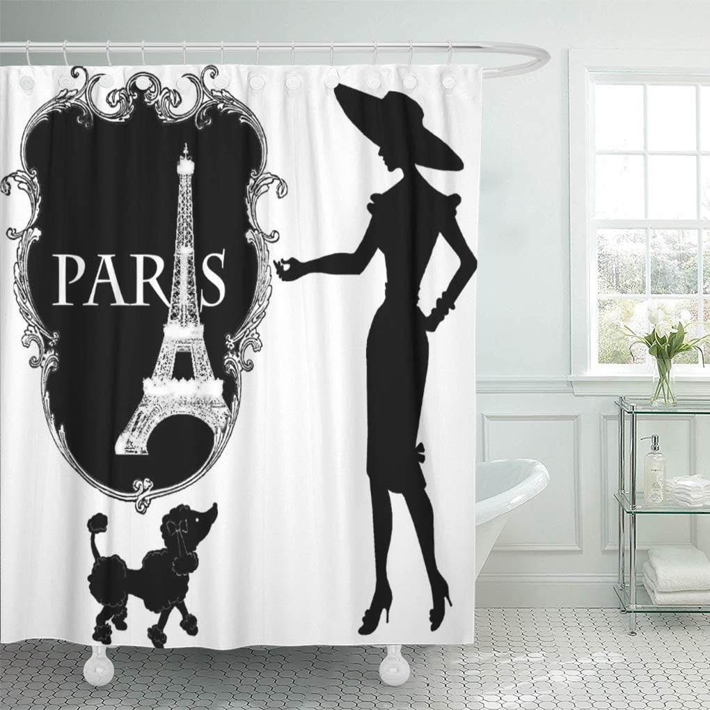 Libin Country Paris Poodle French Decrative Shower Curtain 60x72 inch ...