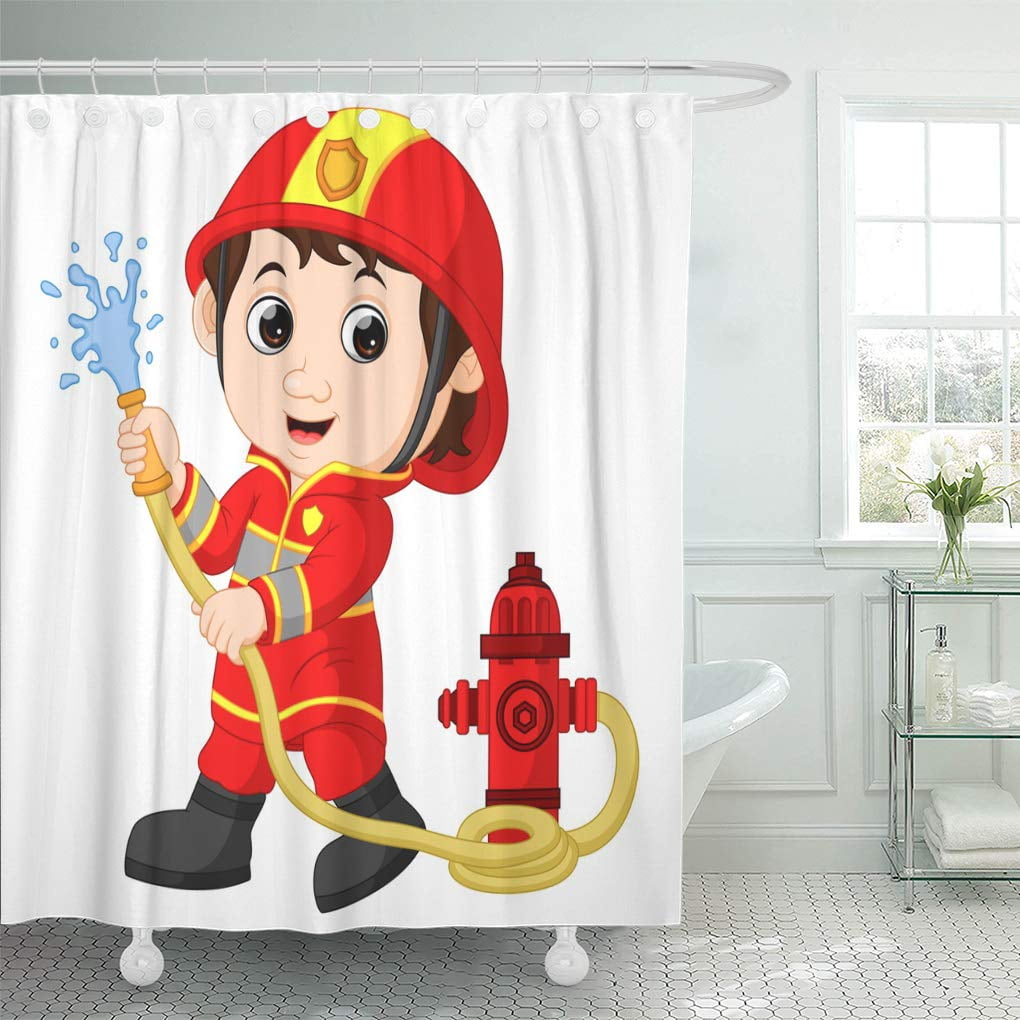 Libin Fire Red Fireman Firefighter Cartoon White Brigade Helmet Adult ...