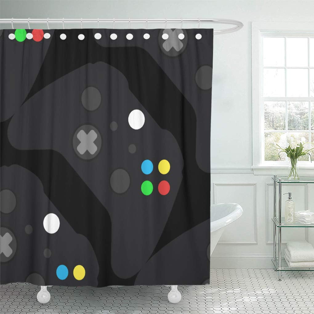 Libin Gamer Video Game Controller Games Erdy Nerd Geek Shower Curtain ...