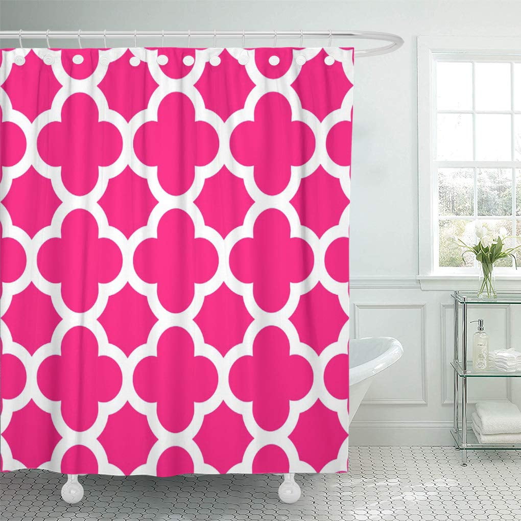 Libin Garden Hot Pink Quatrefoil Pattern Patio Bright Moroccan ...