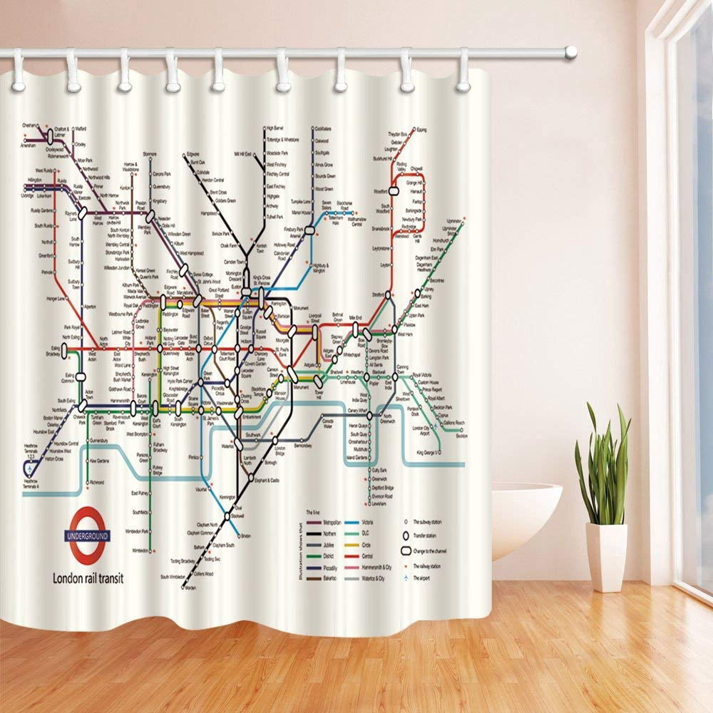 Libin Map Decor City Subway of London Rail Transit Polyester Fabric ...