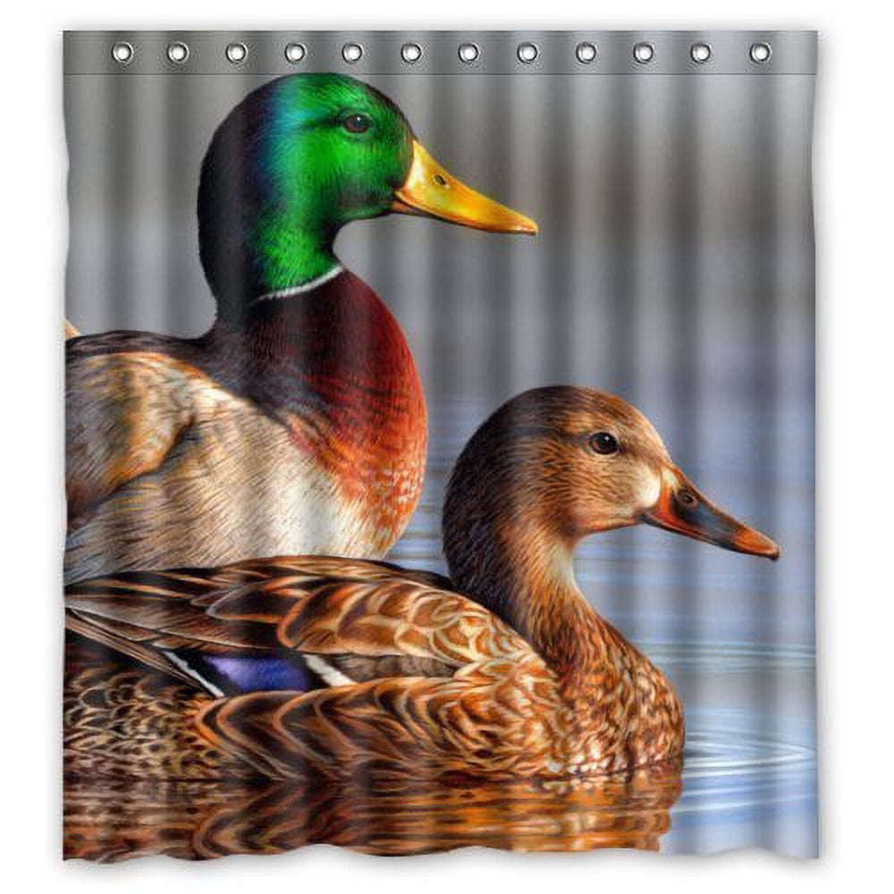 Libin Oil Mandarin Duck Couple Fowl Bird Animals Shower Curtain ...