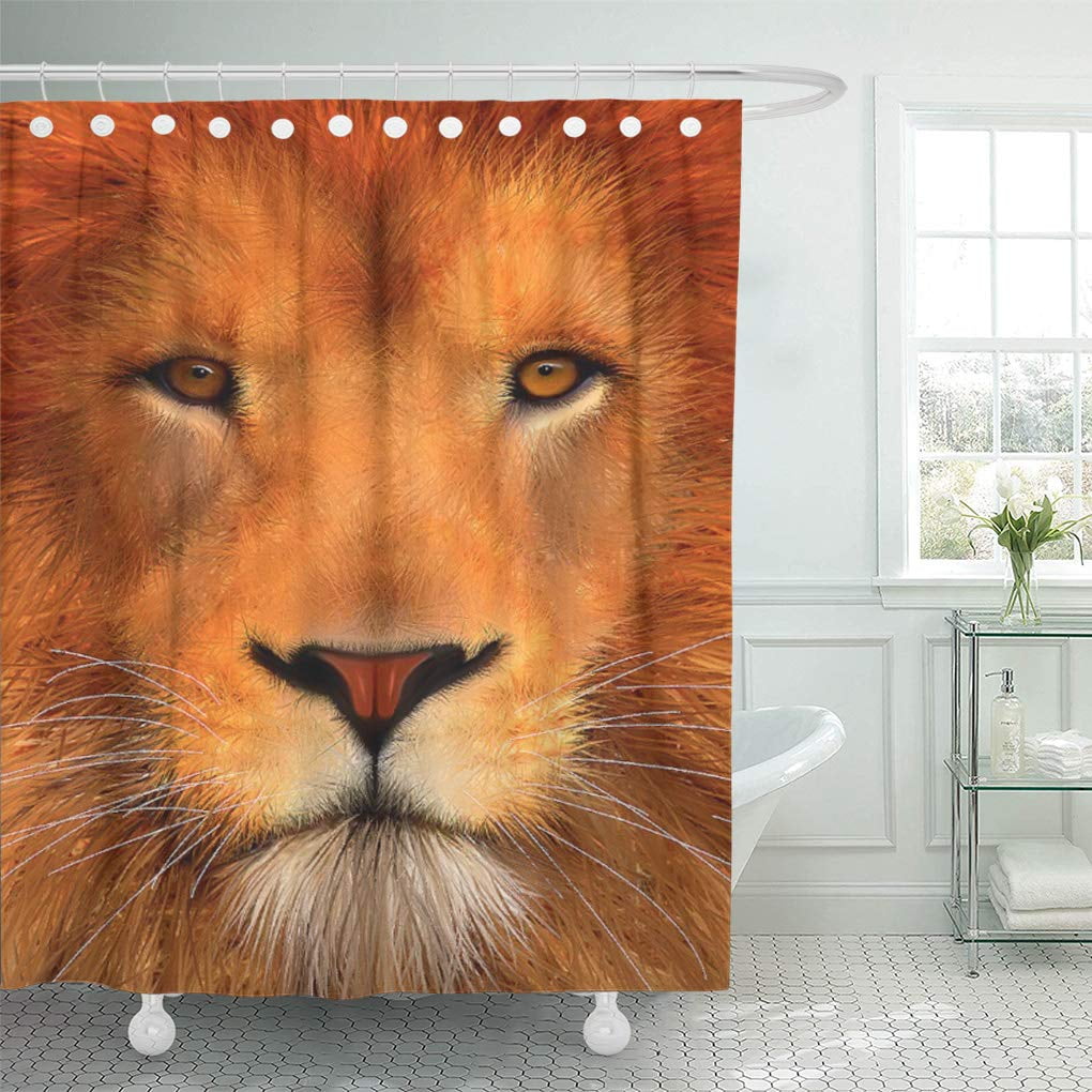 Libin Original Simha Lion Cat Wild Cecil Simmer Shower Curtain 60x72 ...